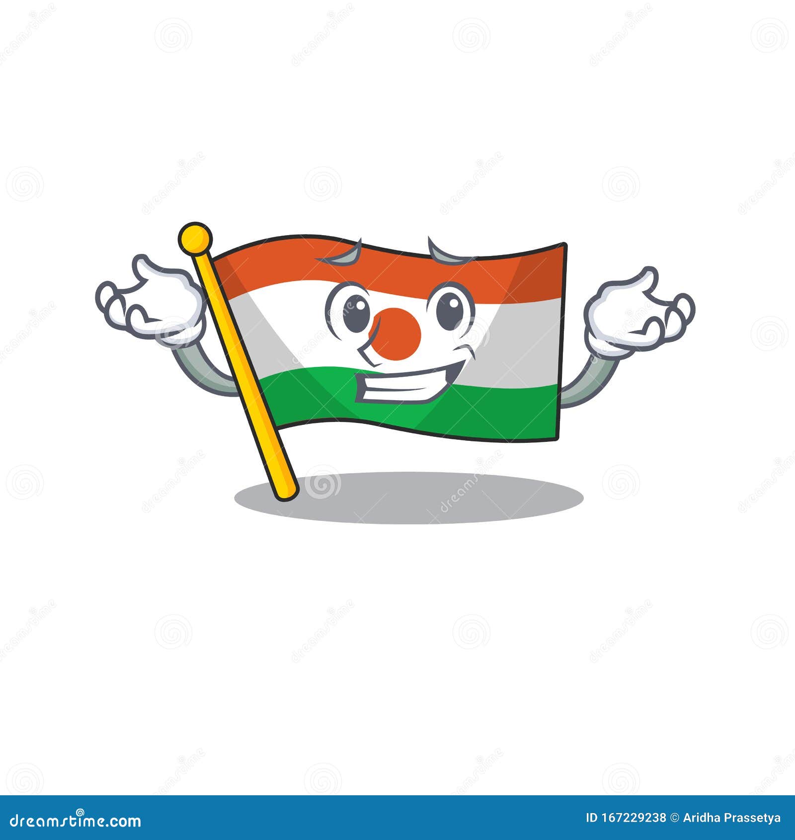 Cute and Cool Grinning Flag Niger Scroll Maskottchen Stil Cartoon ...