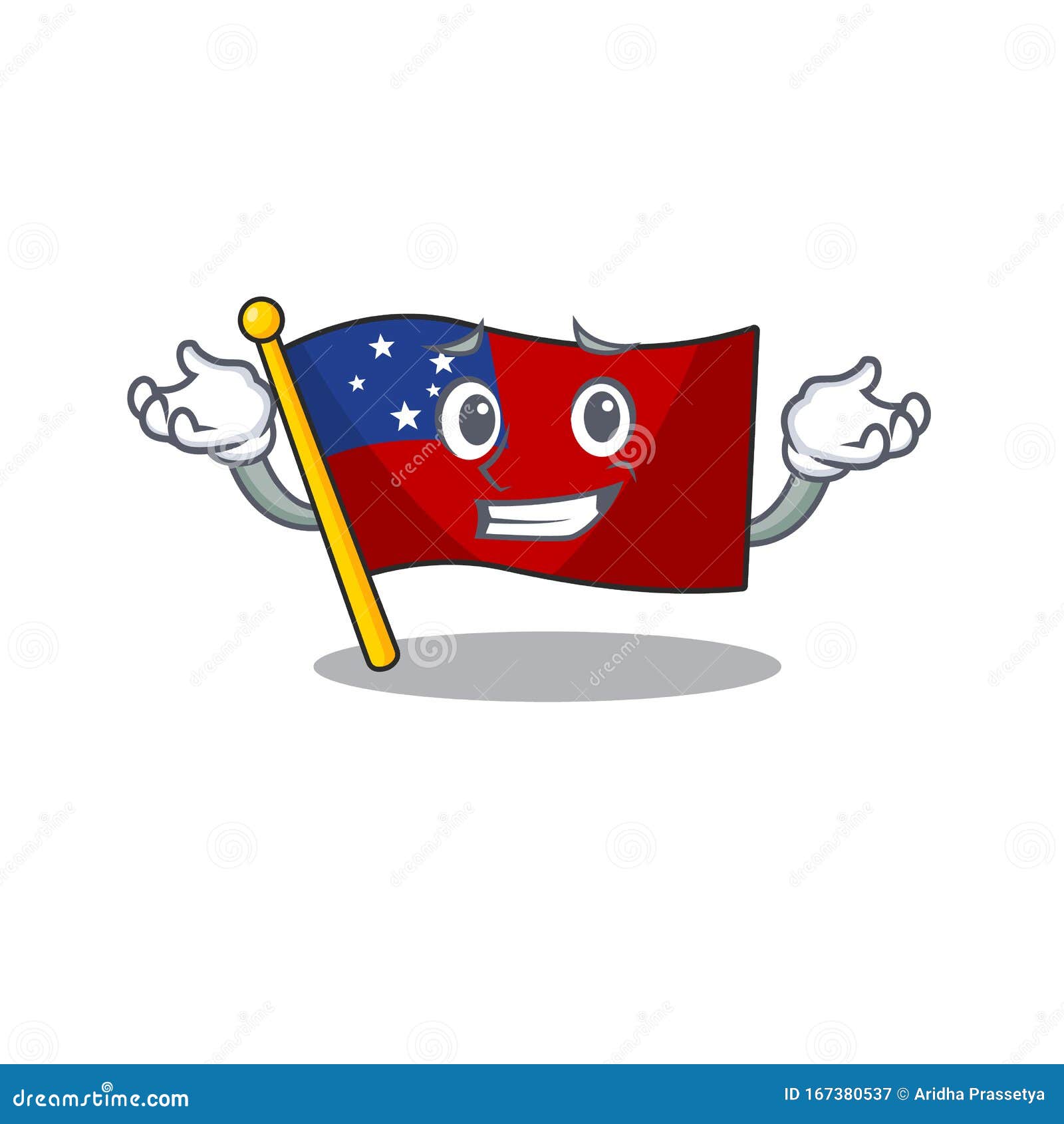 Cute and Cool Grinning Flag Samoa Scroll Mascot Cartoon Style Stock ...