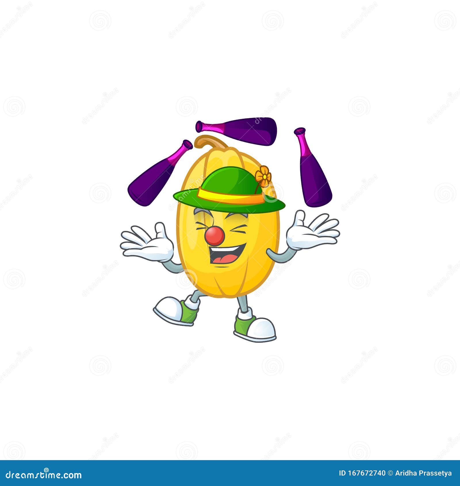 Cute and Cool Juggling Spaghetti Squash Cartoon Character Stock Vector ...