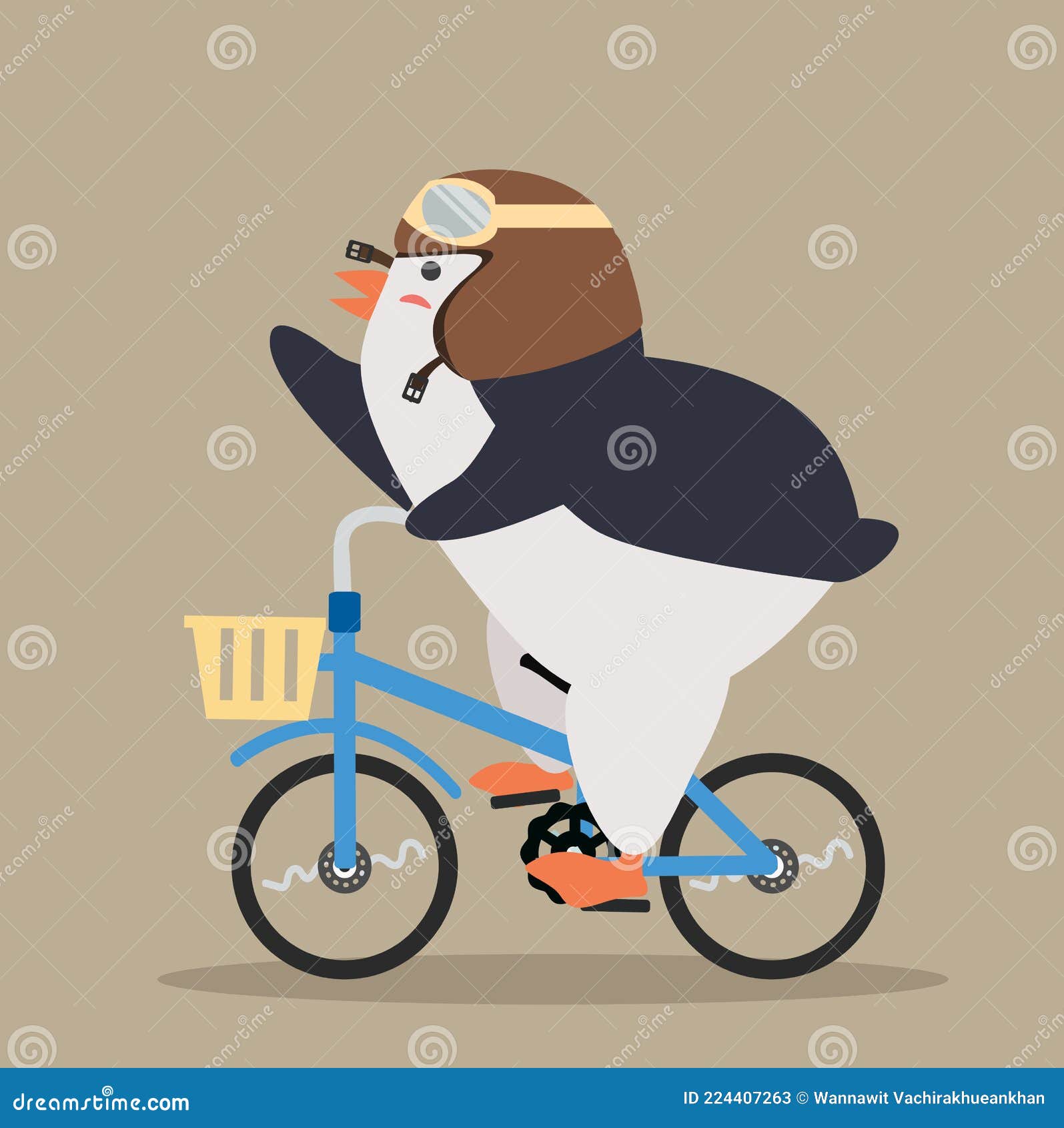 Cute Cool Penguin Ride a Bicycle Stock Vector - Illustration of print ...