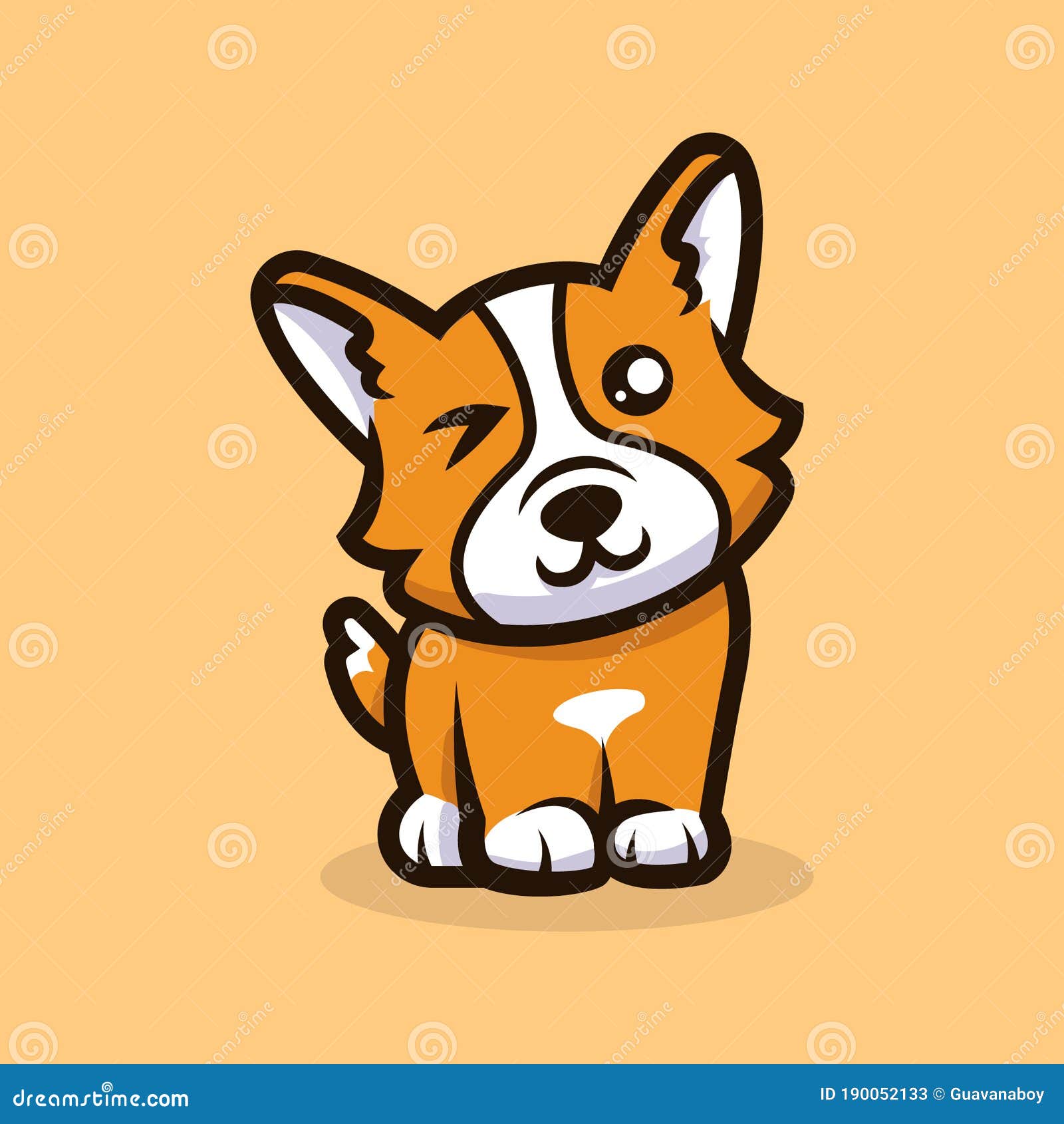 Cute Corgi Dog Mascot Illustration Vector Stock Vector - Illustration ...