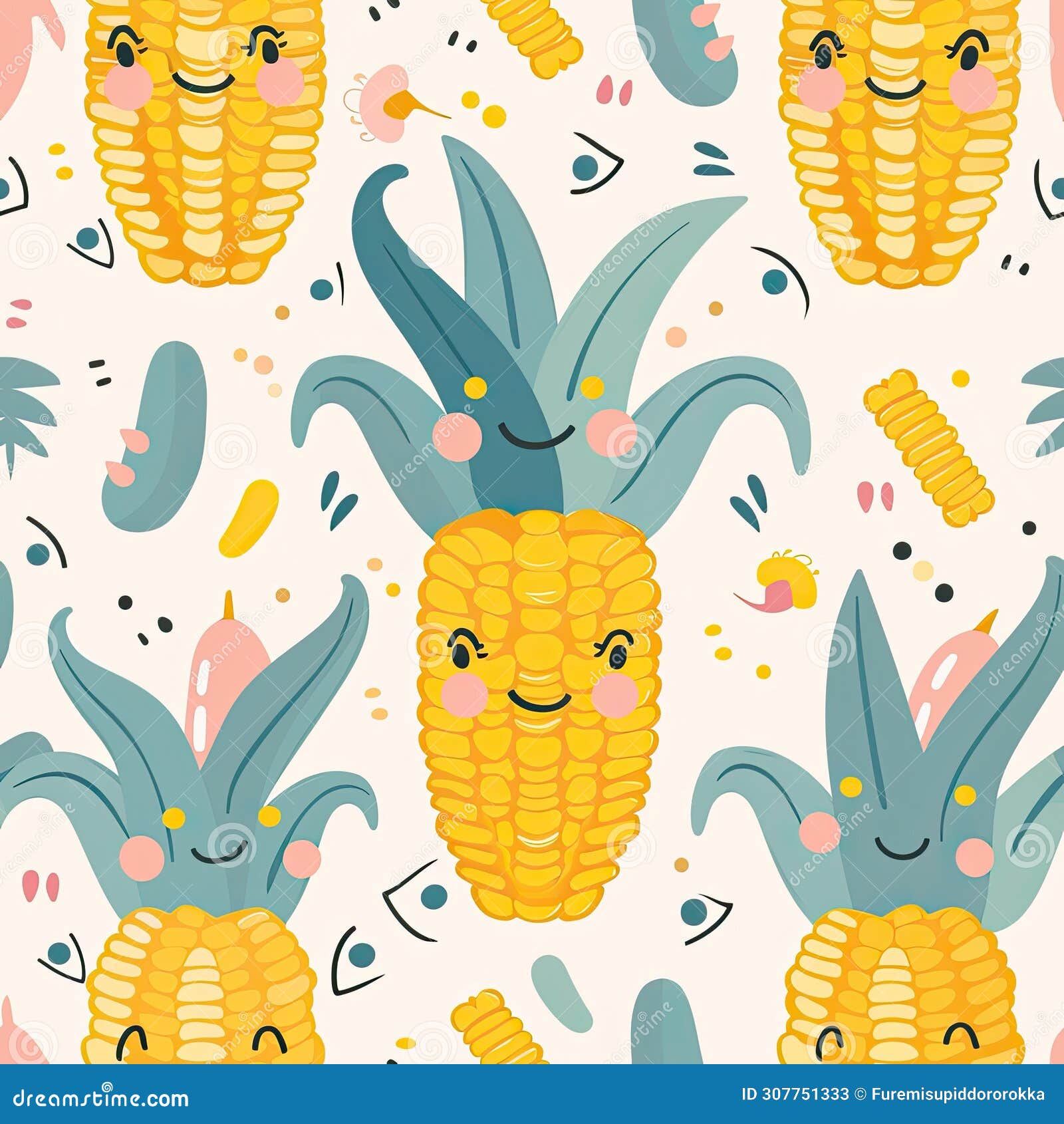 Cute Corn Background Adorable Corn Background Sweet Corn Pattern Stock ...