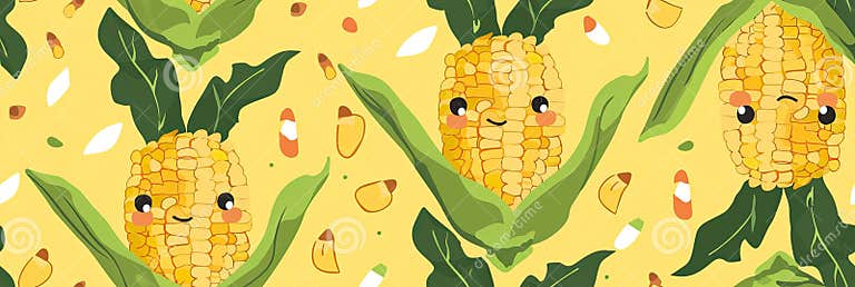 Cute Corn Background Adorable Corn Background Sweet Corn Pattern Stock ...