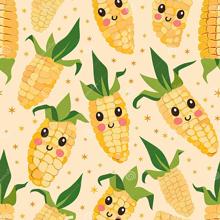 Cute Corn Background Adorable Corn Background Sweet Corn Pattern Stock ...