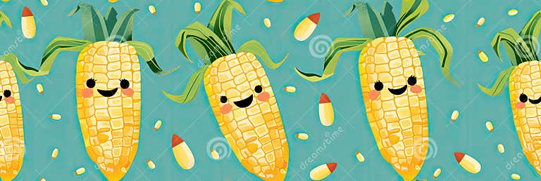 Cute Corn Background Adorable Corn Background Sweet Corn Pattern Stock ...