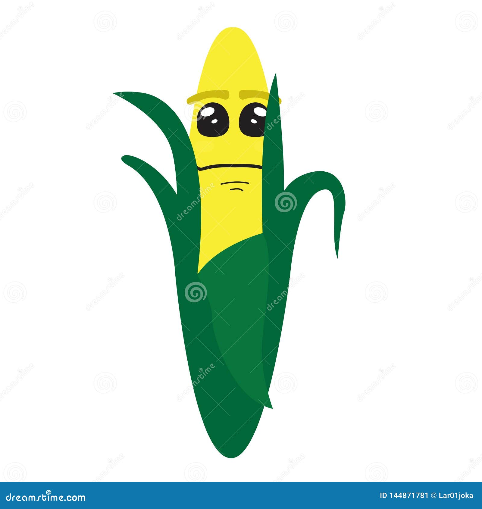 Cute corn cartoon stock vector. Illustration of funny - 144871781