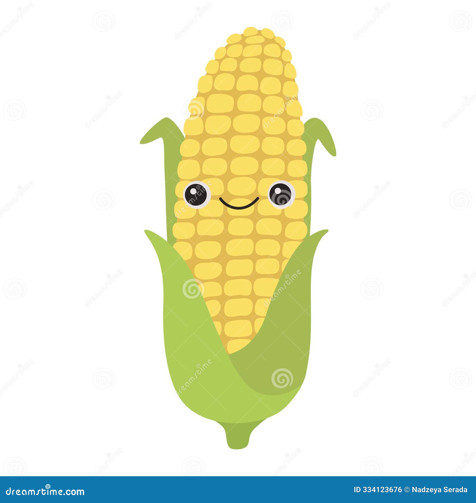 Cute Corn Cartoon Standing With Laughing And Pointing Finger Stock ...
