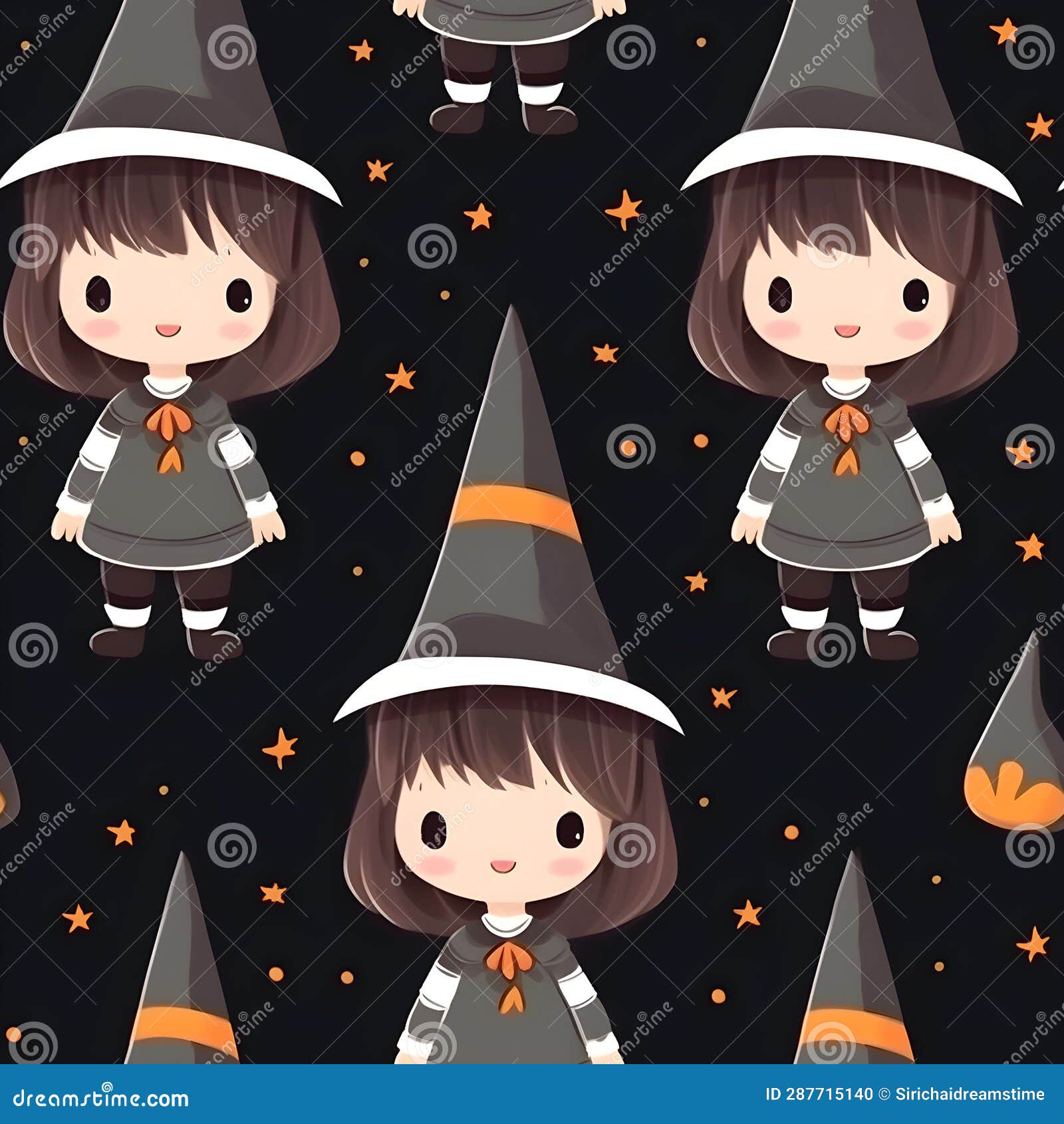 Cute Costumes a Mini Witch with a Pointed Hat, Halloween, Generative AI ...