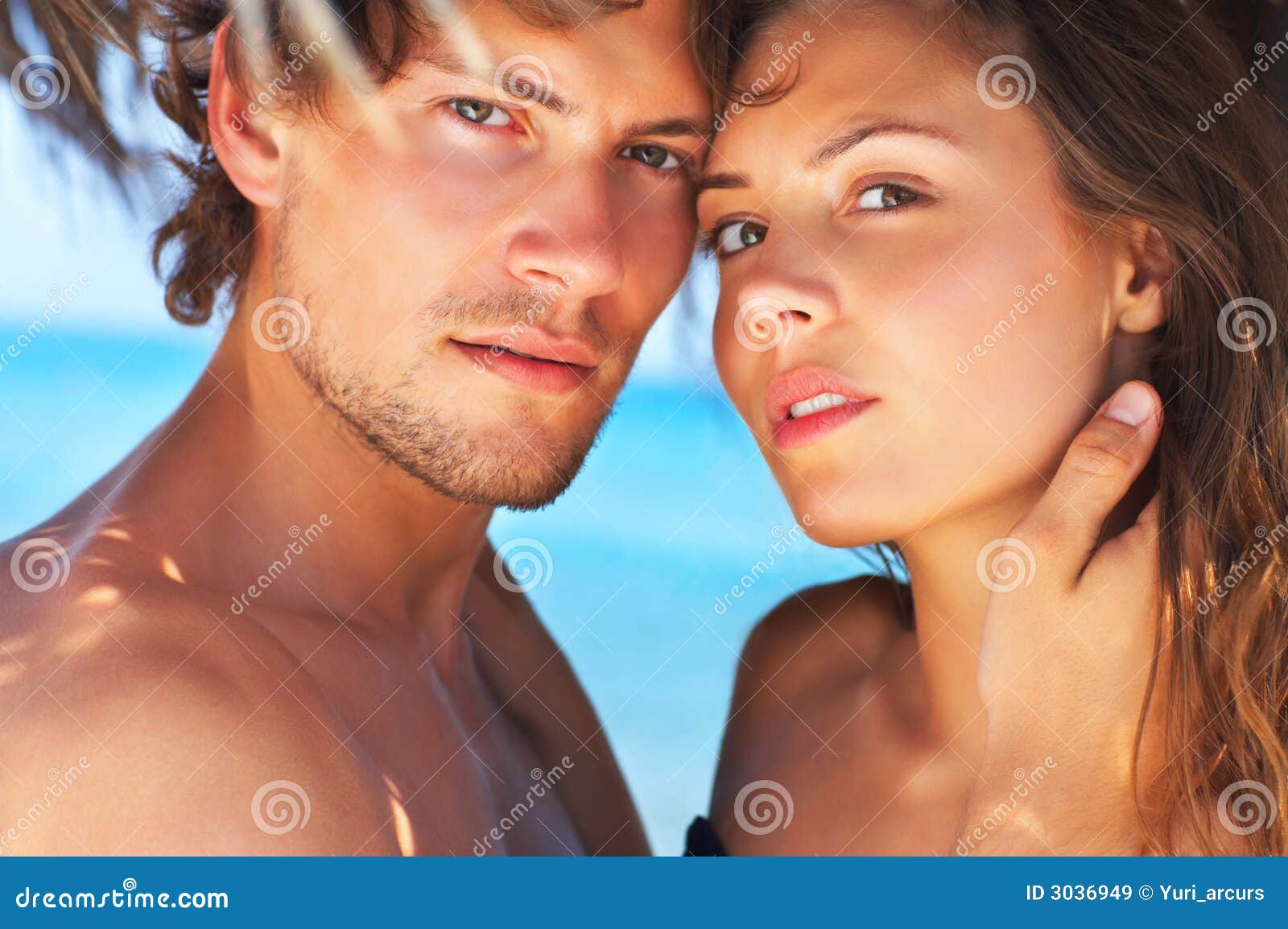 Cute couple stock image. Image of loving, beach, holding - 3036949
