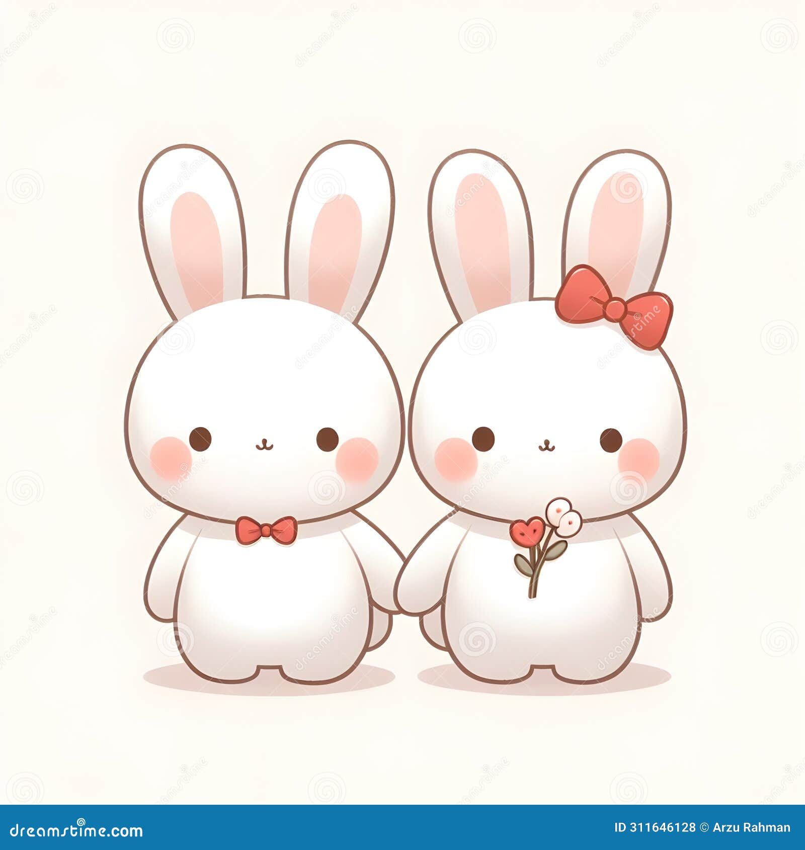 Cute couple bunny stock illustration. Illustration of demand - 311646128
