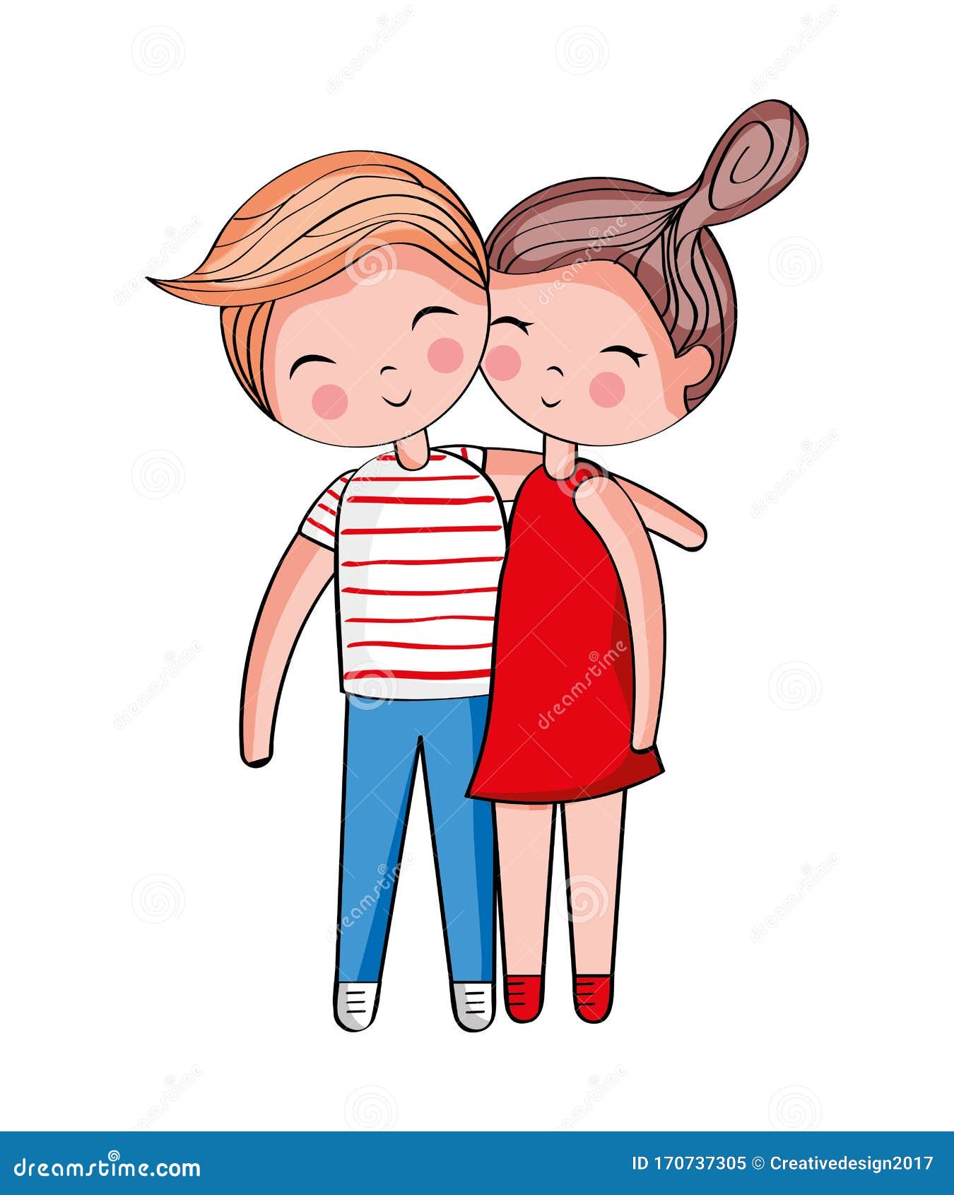 Cute Couple Cartoon. Vector Design Stock Vector - Illustration of gift ...