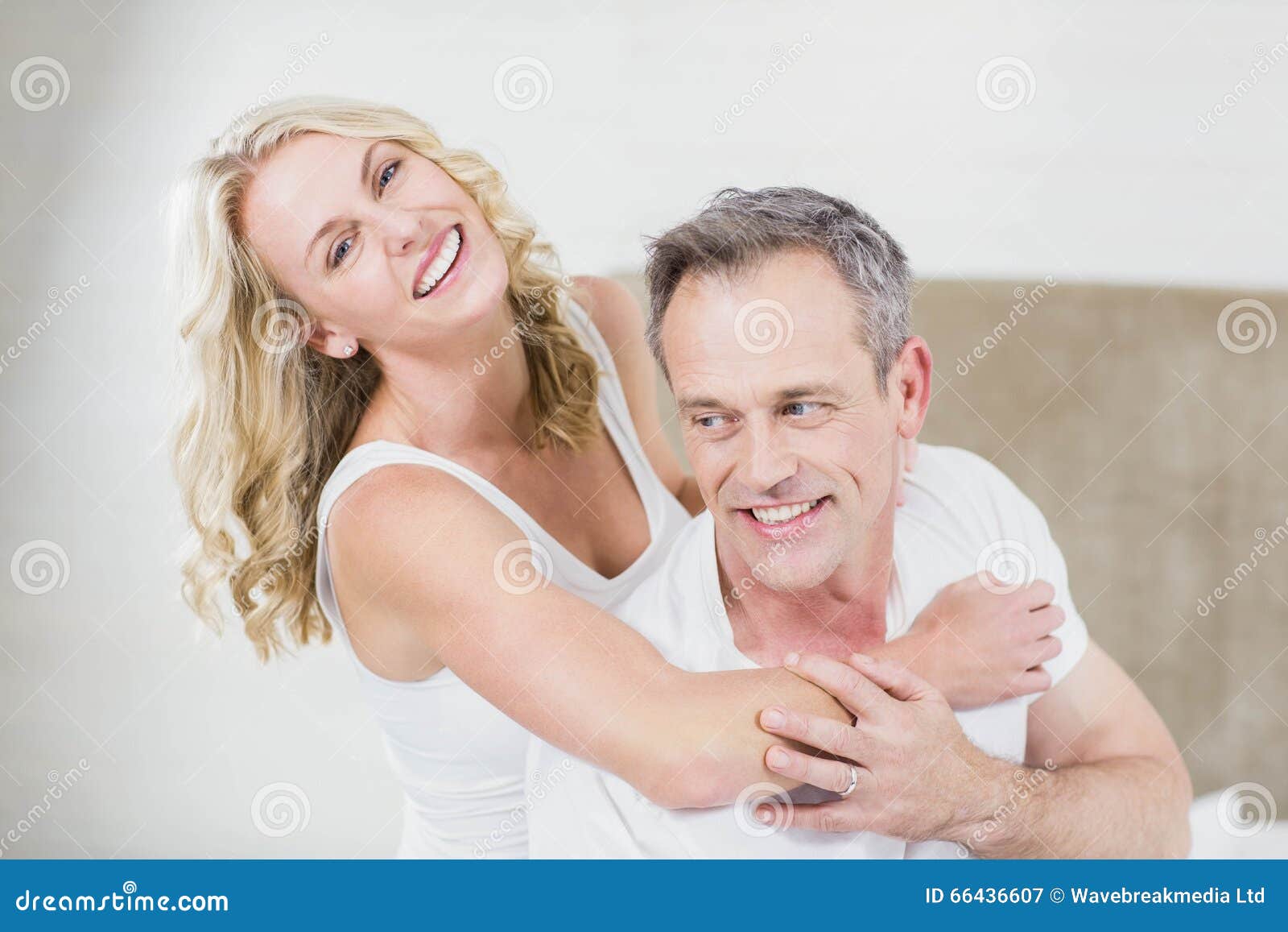 Cute Couple Cuddling in Bed Stock Image - Image of life, domicile: 66436607