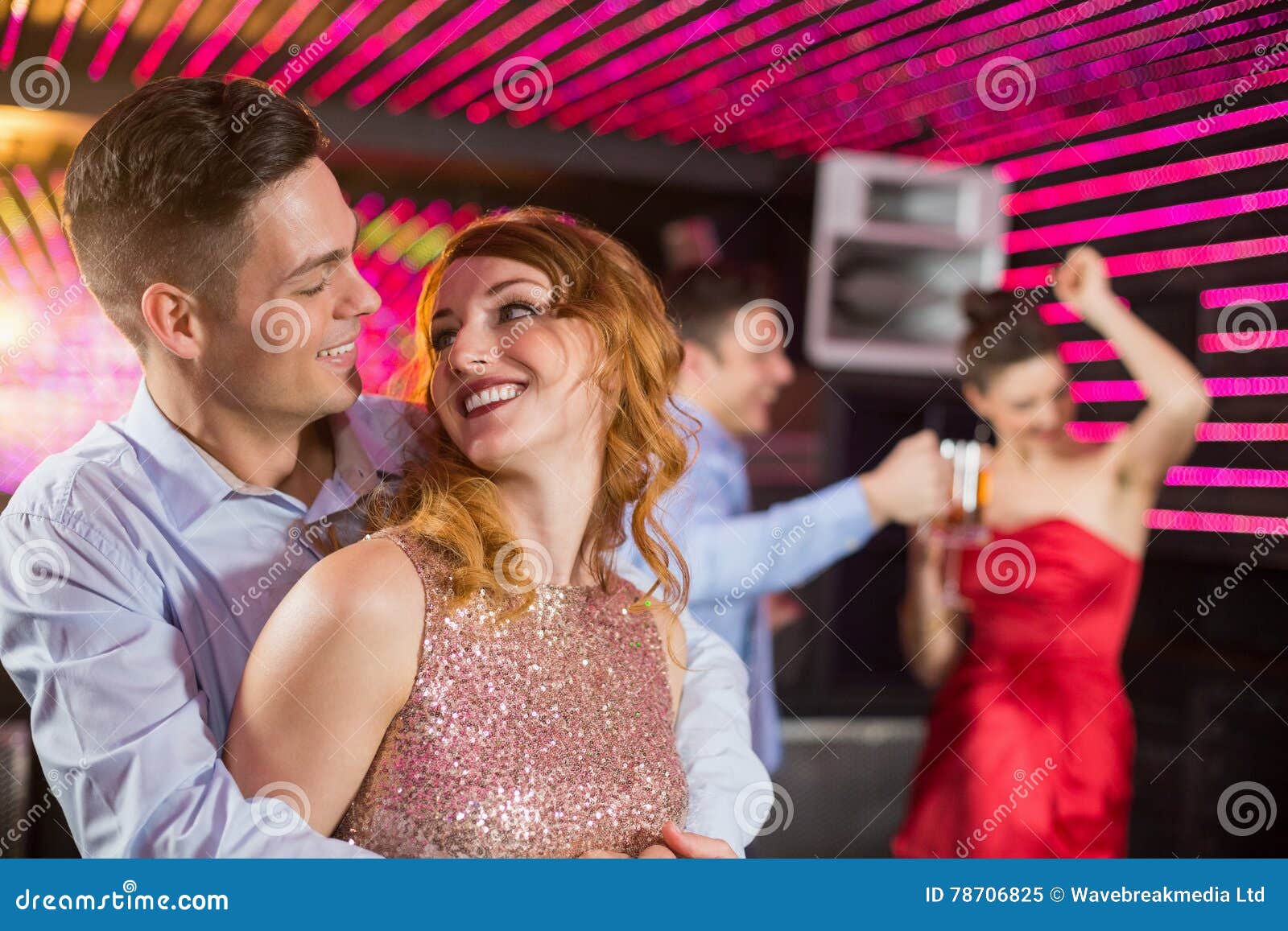 Cute Couple Dancing Together on Dance Floor Stock Image - Image of ...