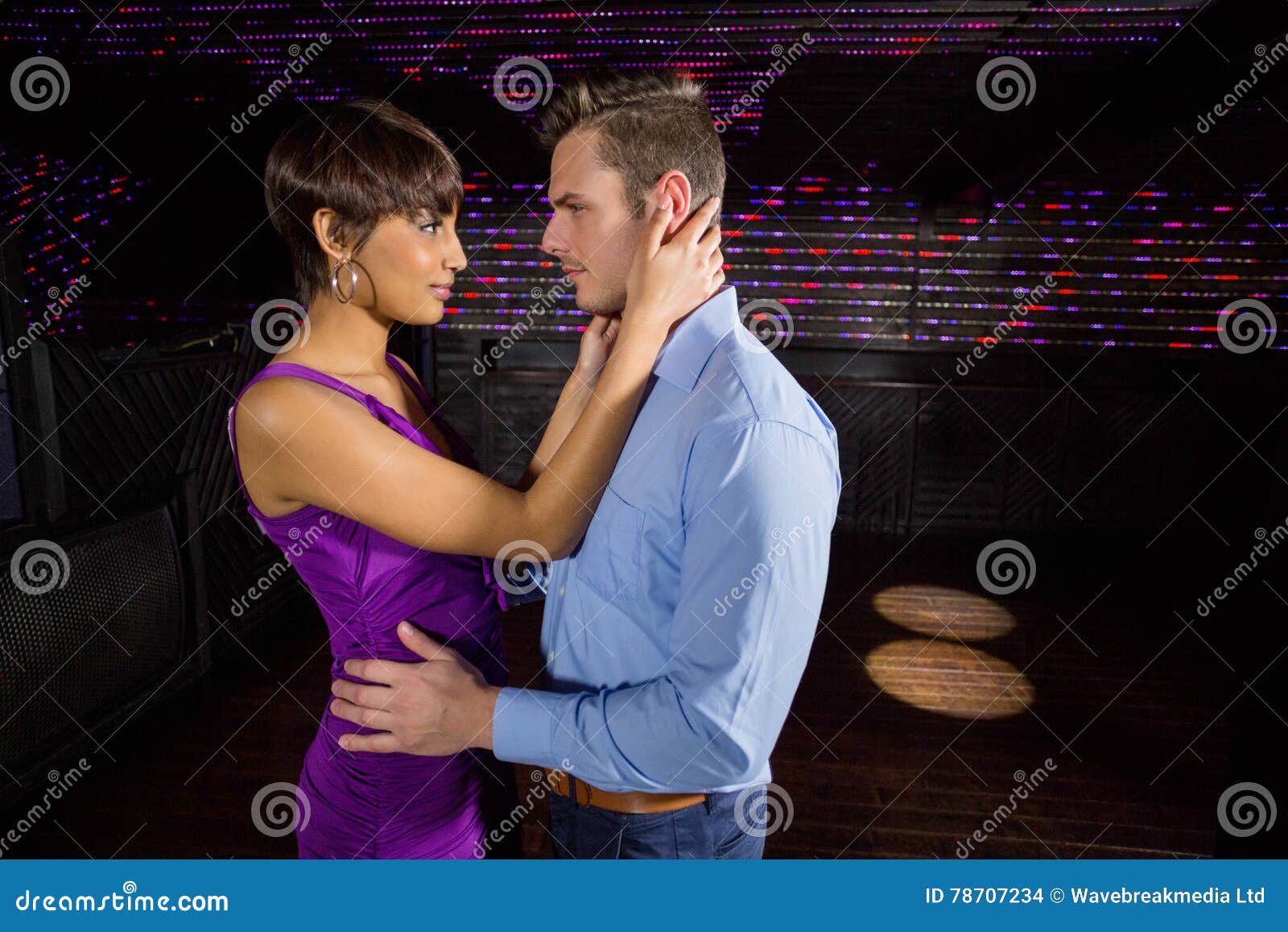 Cute Couple Dancing Together on Dance Floor Stock Photo - Image of cute ...