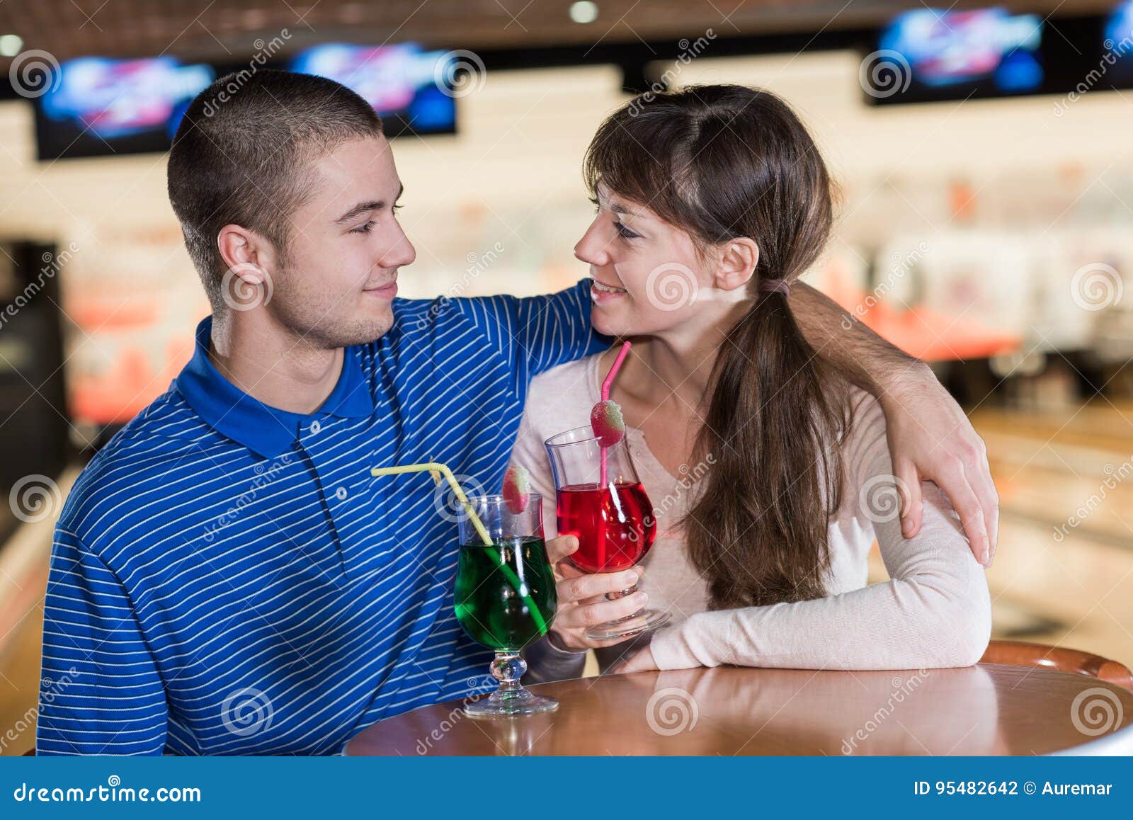 Cute couple on date stock photo. Image of caucasian, smiling - 95482642
