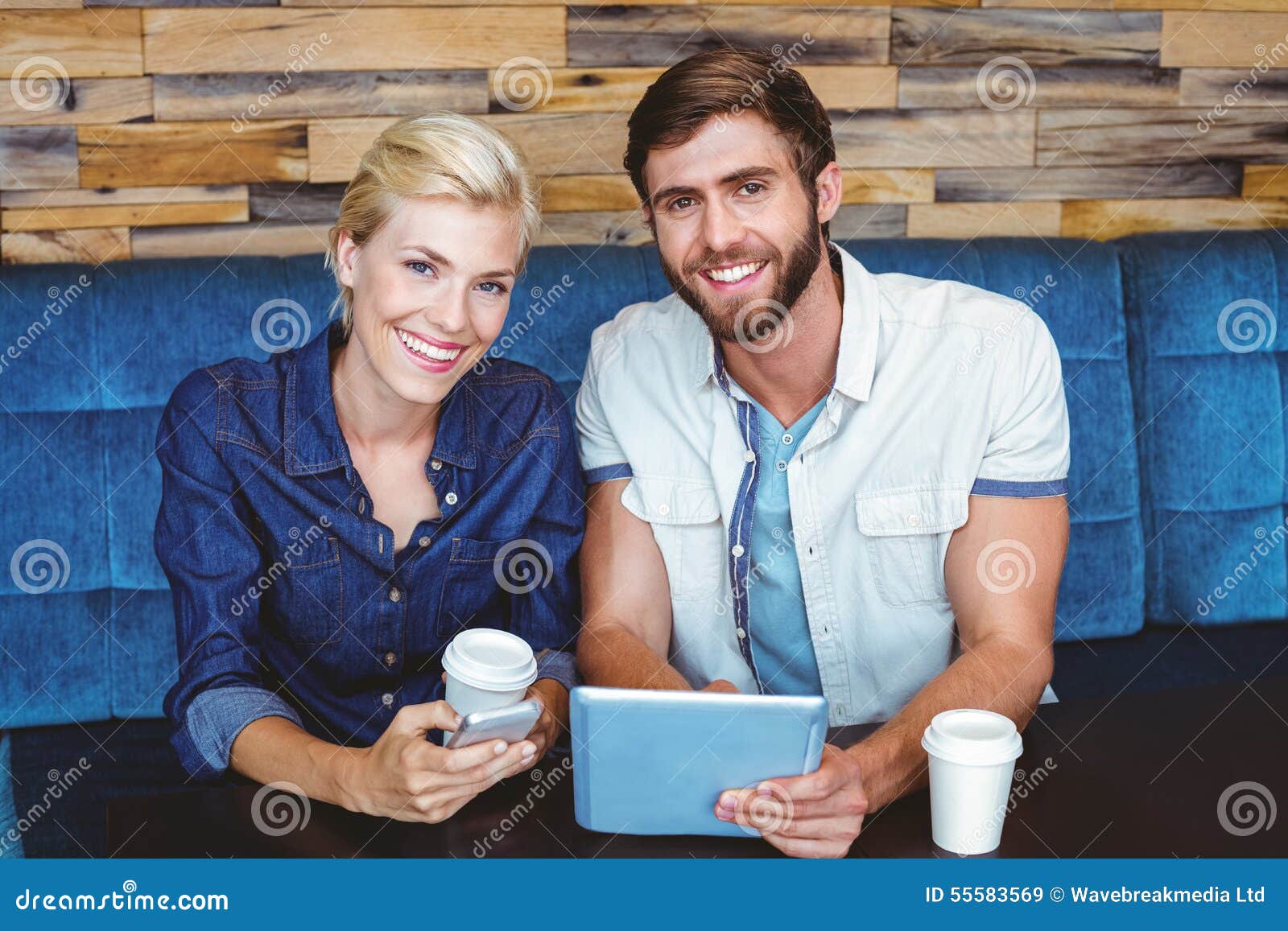 Cute Couple on a Date Looking at the Camera Stock Image - Image of ...