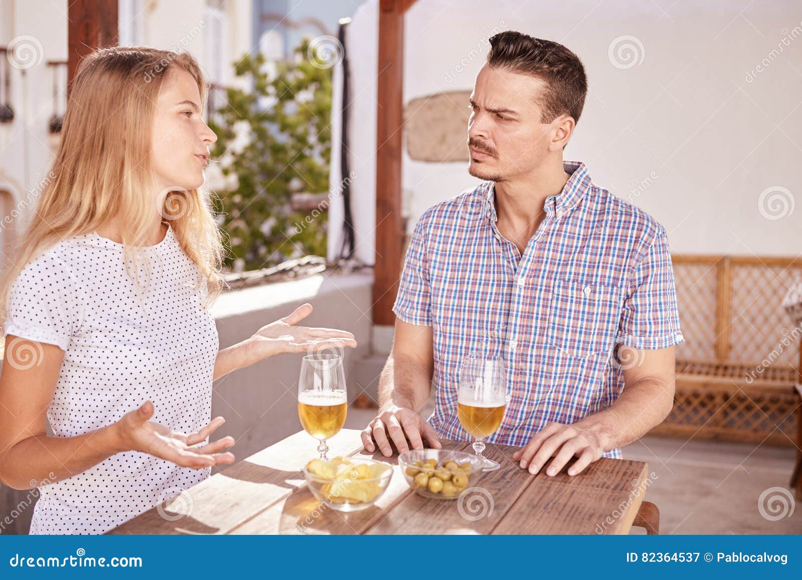 Cute Couple in a Deep Discussion Stock Image - Image of adult ...