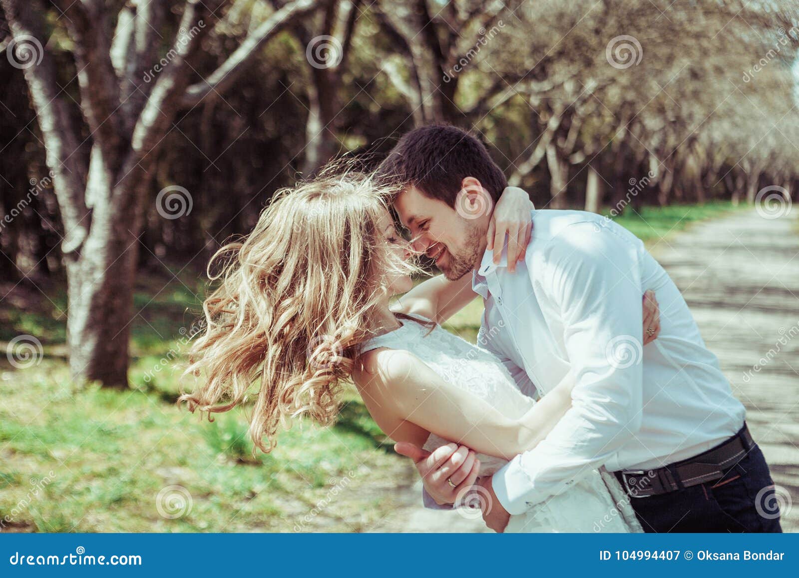 Cute couple in a forest stock image. Image of love, forest - 104994407