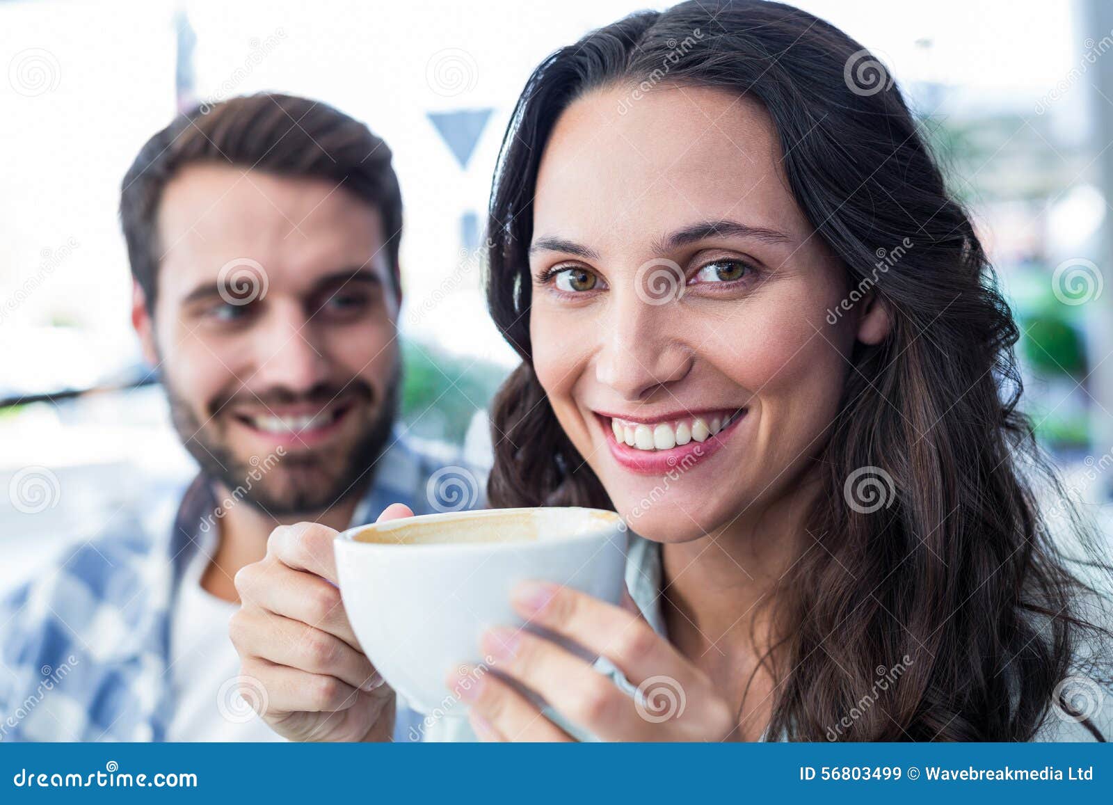 Cute Couple Having Coffee Together Stock Image - Image of coffee ...