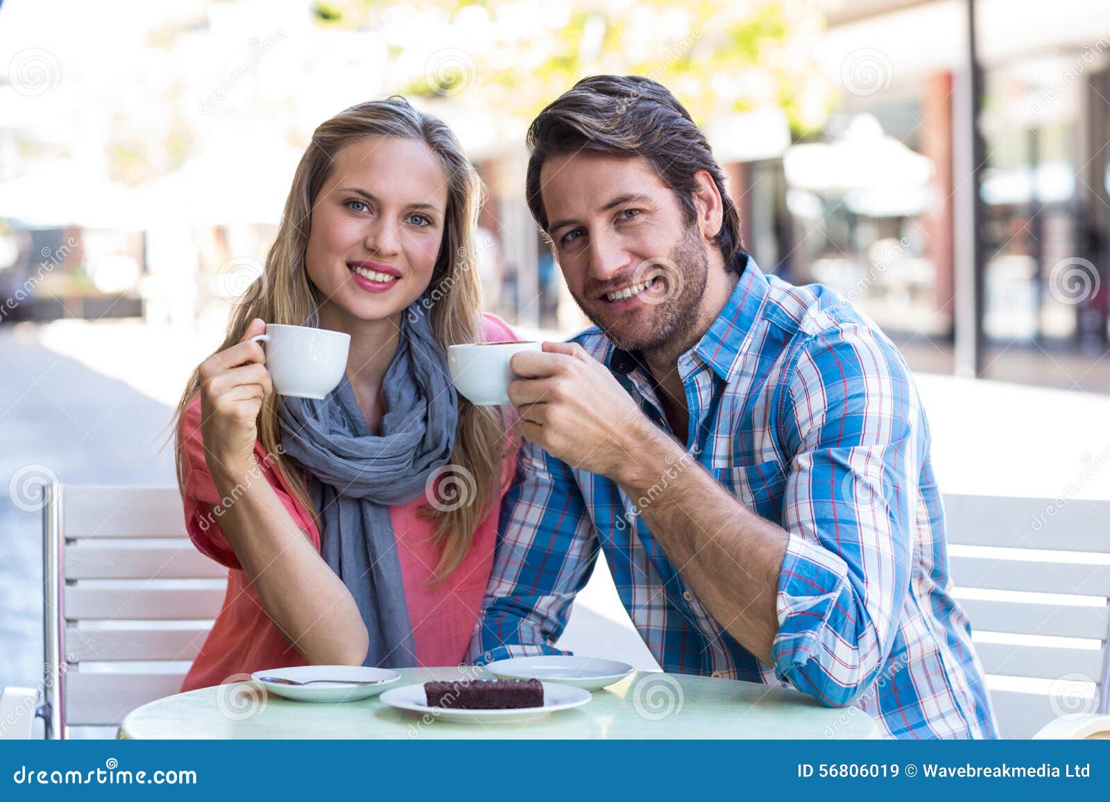 Cute Couple Having Coffee Together Stock Image - Image of affection ...