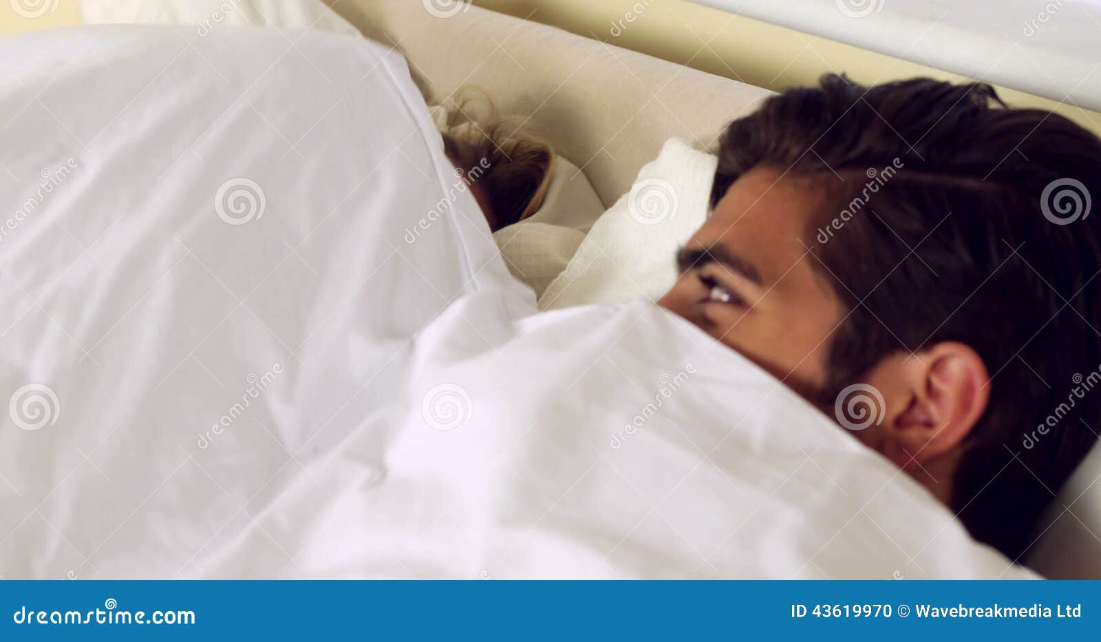 Cute Couple Hiding Under the Sheets Stock Footage - Video of leisure ...