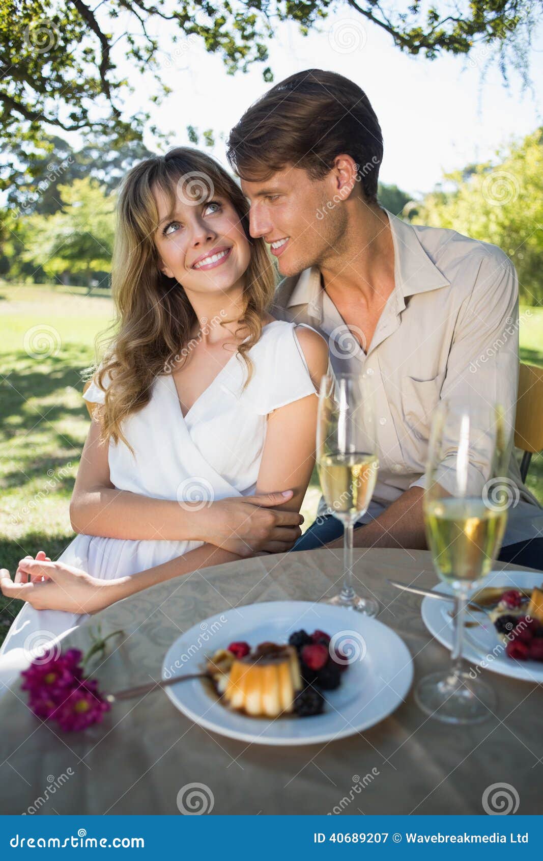 Cute Couple Hugging while on a Date Stock Image - Image of adult ...