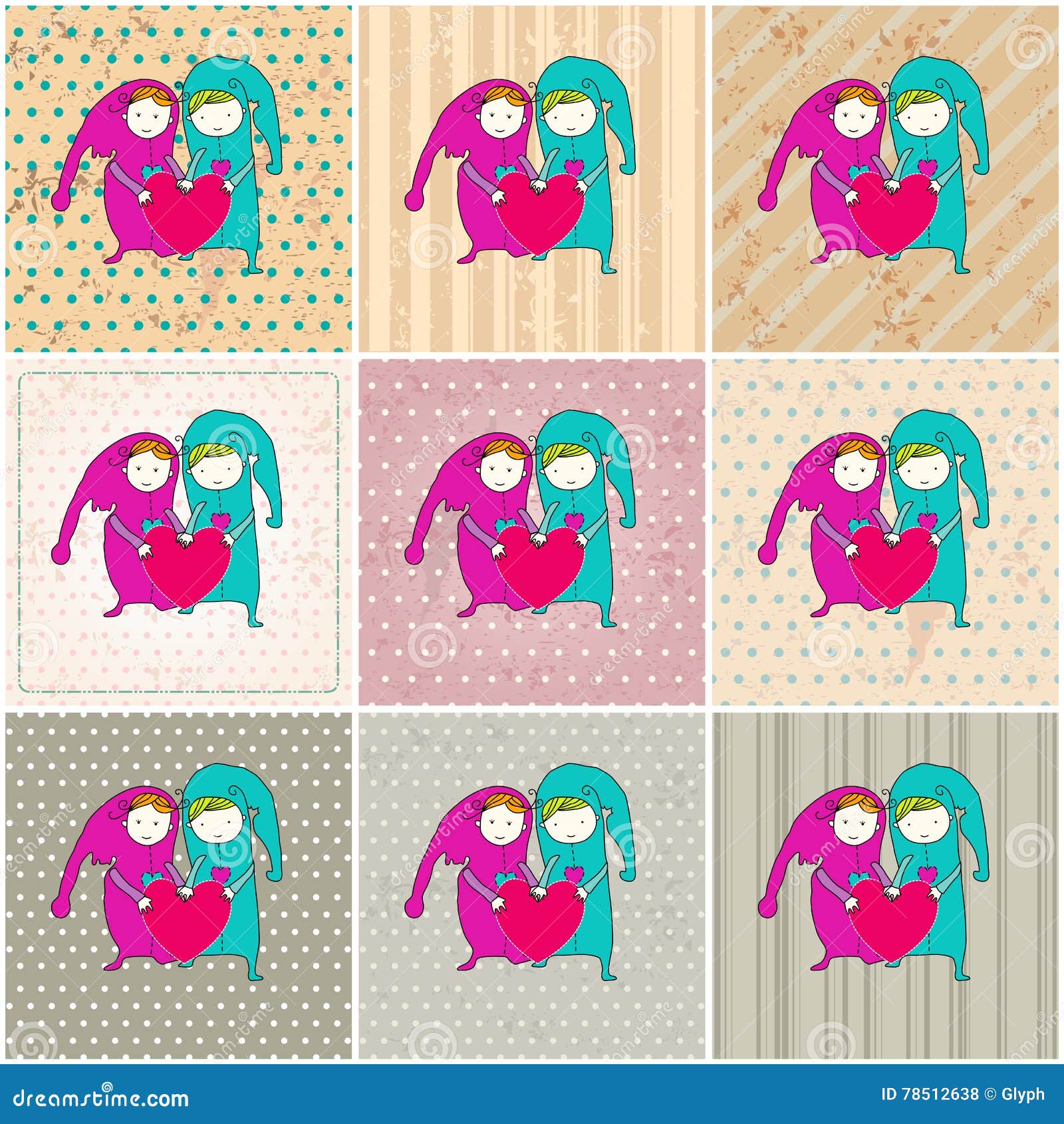 Cute Couple in Love Illustrations Stock Vector - Illustration of ...