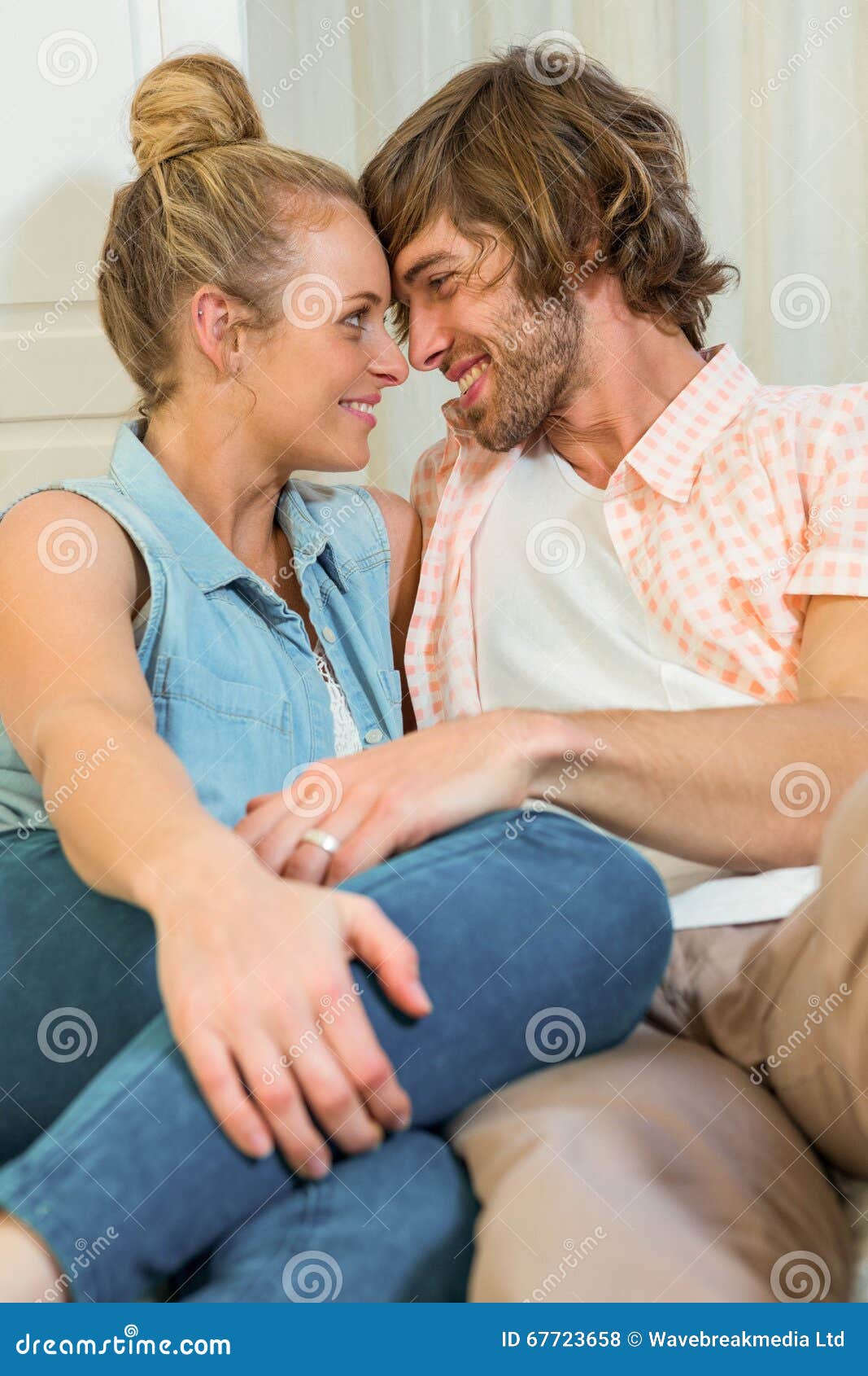 Cute Couple Lovingly Looking at Each Other Stock Photo - Image of ...