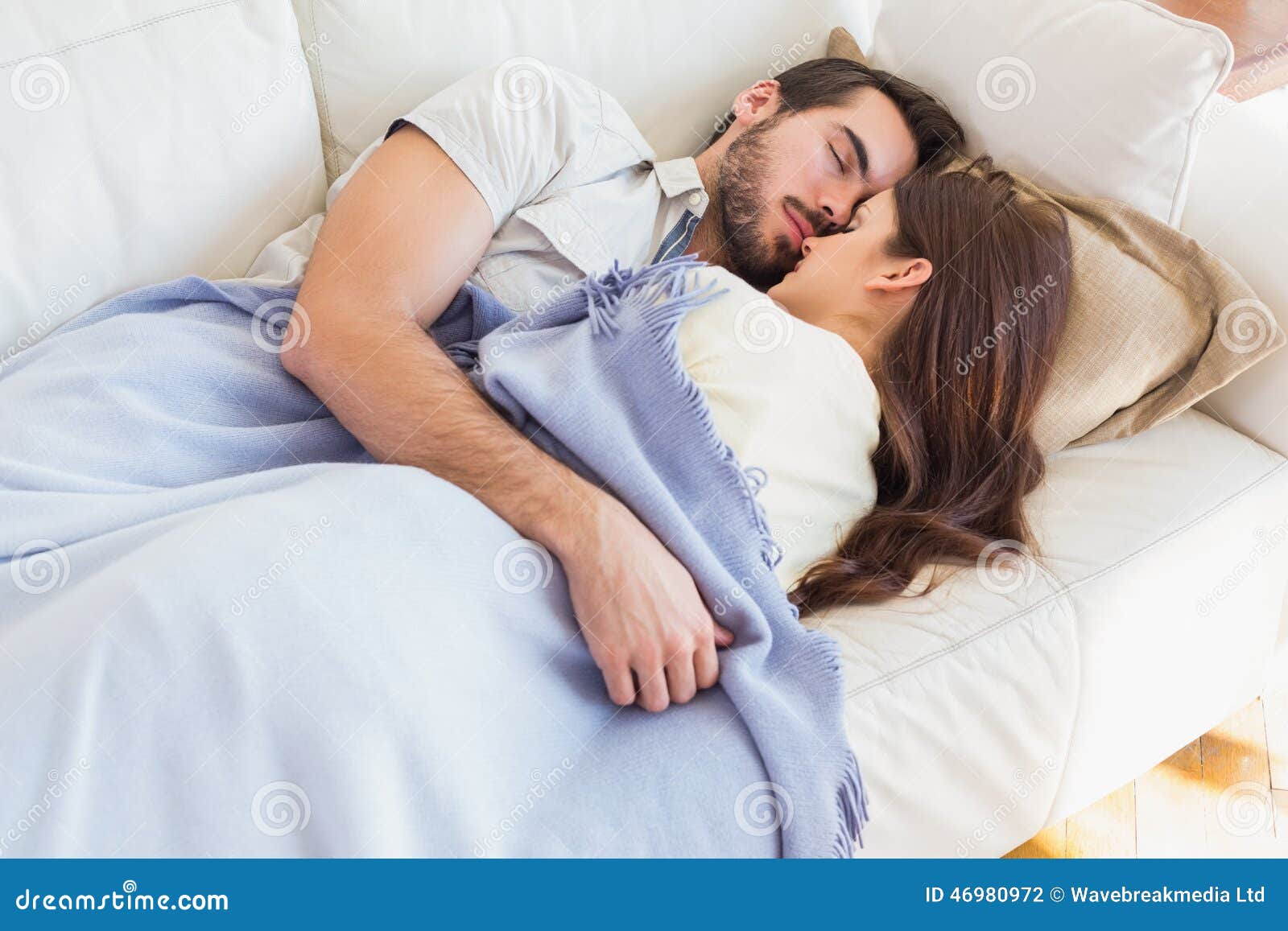 Cute Couple Napping on Couch Stock Photo - Image of peaceful, abode ...