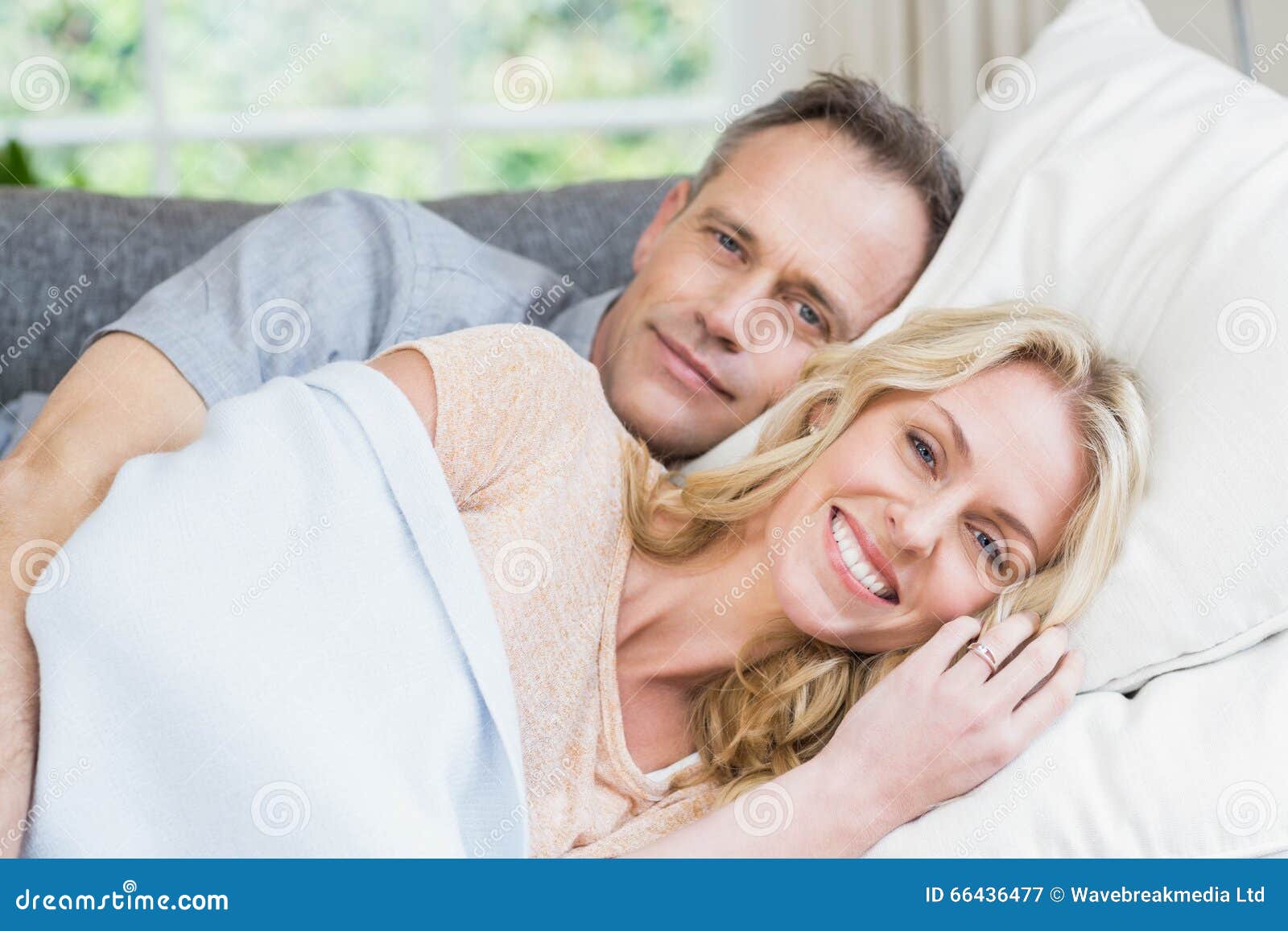 Cute Couple Napping on the Couch Stock Image - Image of casual ...