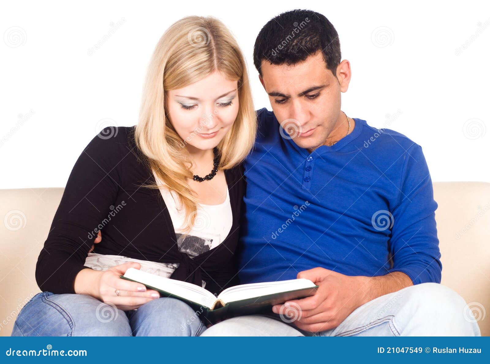 Cute couple reading stock image. Image of emotions, game - 21047549