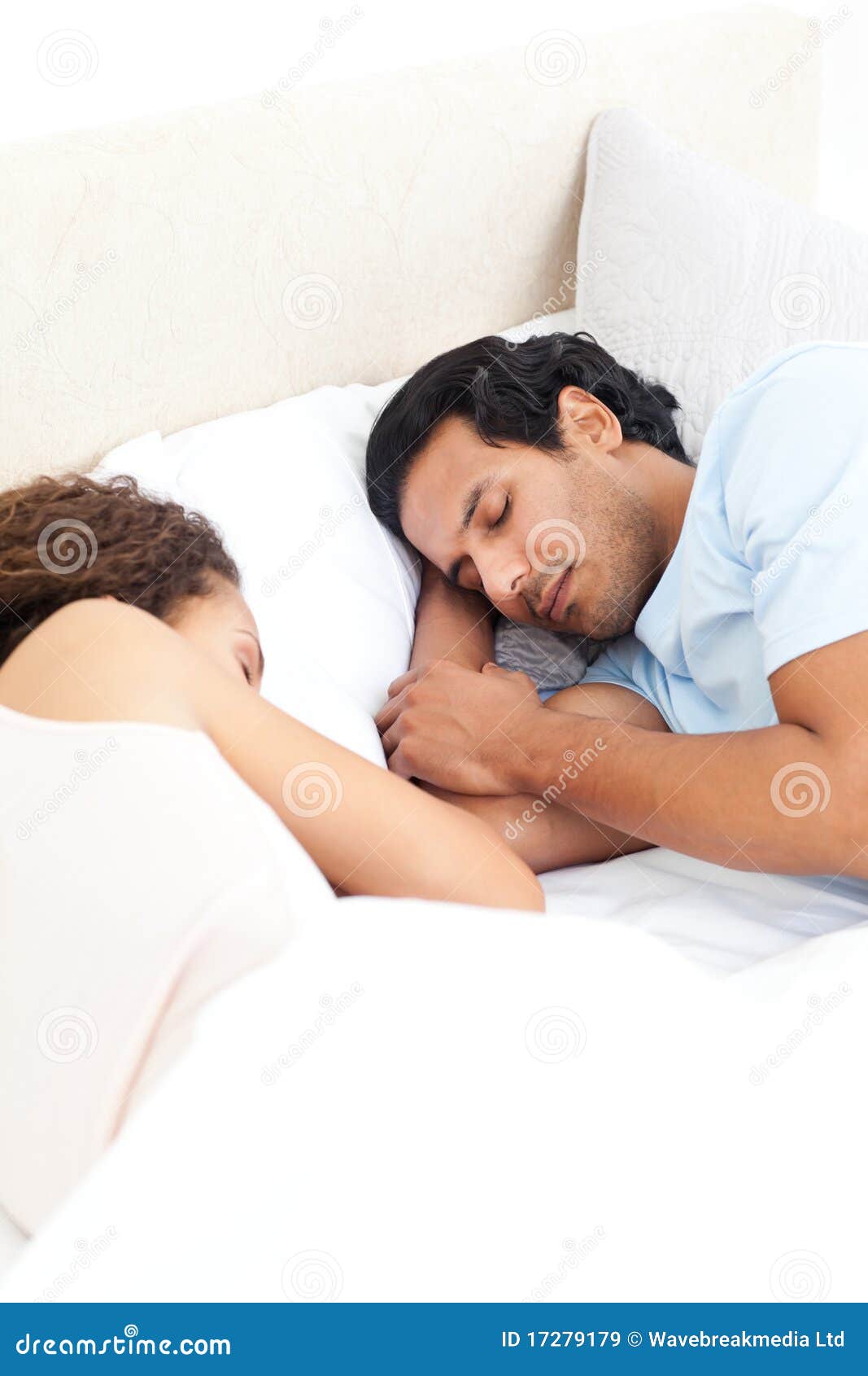 Cute Couple Sleeping Together in Their Bed Stock Image - Image of ...
