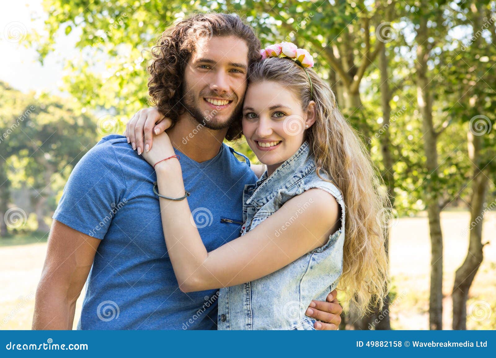 Cute Couple Smiling at Camera Stock Photo - Image of caucasian, people ...