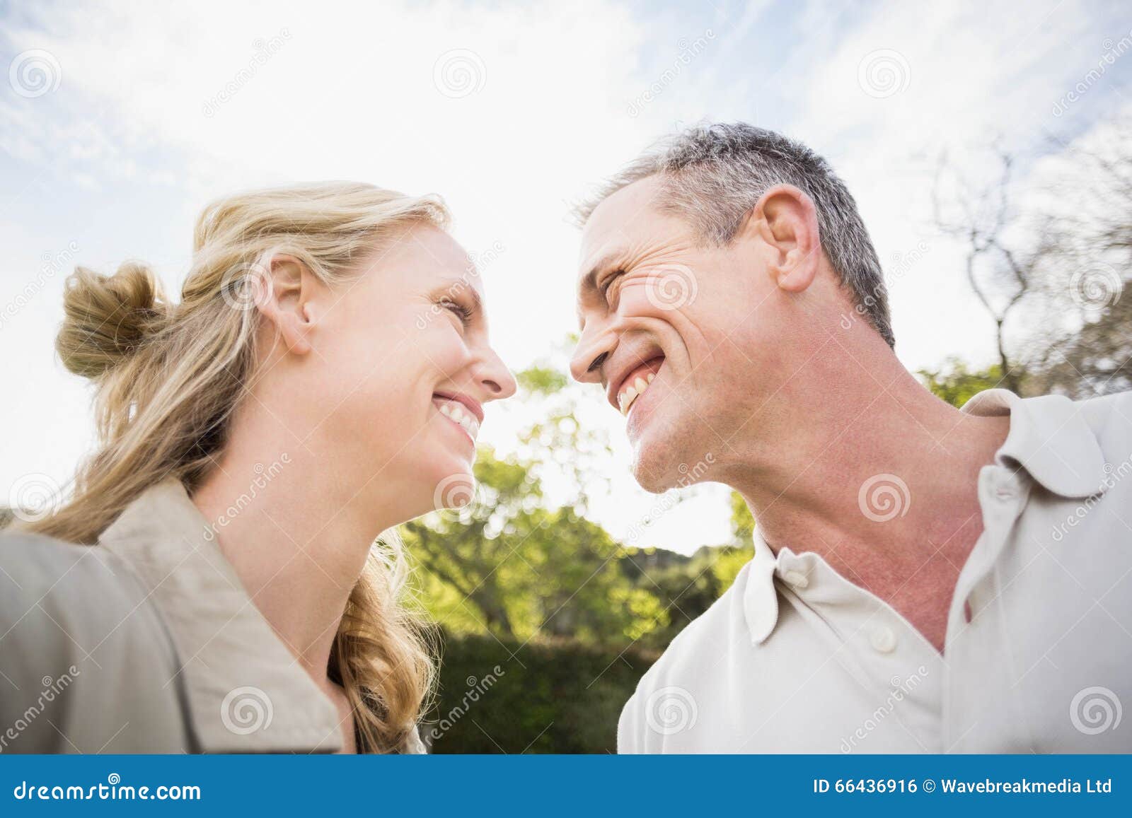 Cute Couple Smiling at Each Other Stock Photo - Image of love, happy ...