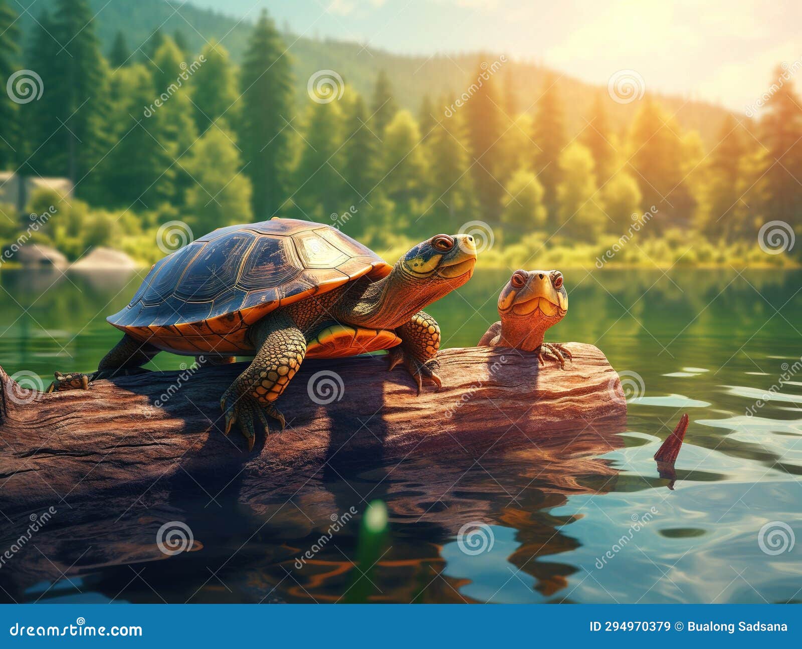 The Couple Turtle Made with Generative AI Illustration Stock ...