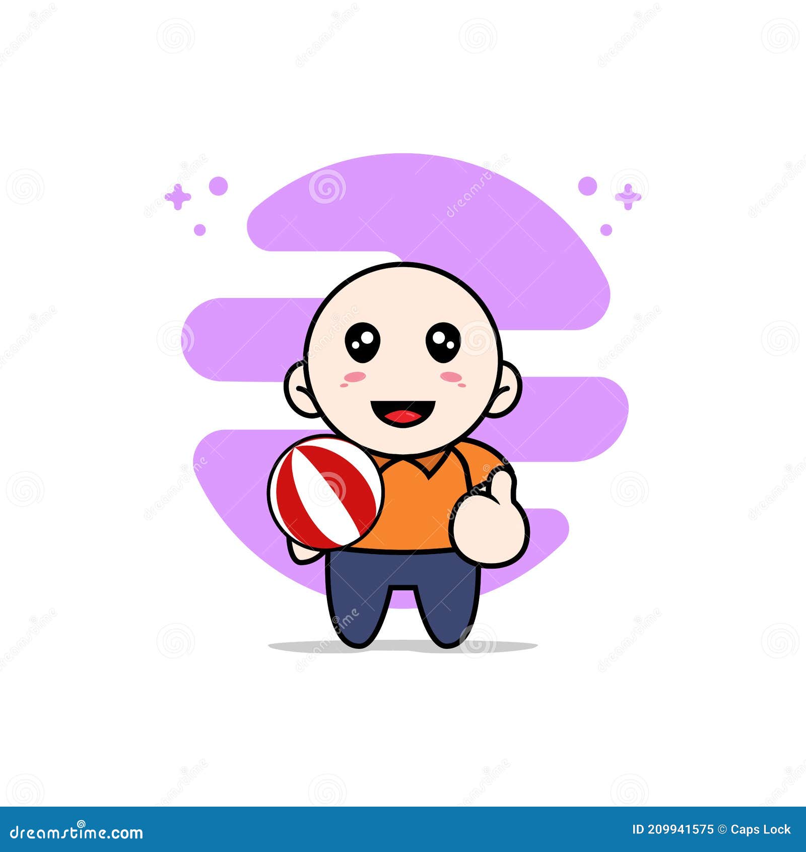 Cute Courier Character Holding a Ball Stock Vector - Illustration of ...