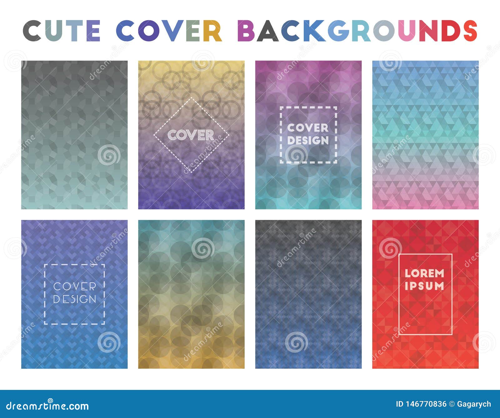 Cute Cover Design Elements. Hand Drawn Line Art Floral Shapes. Abstract ...