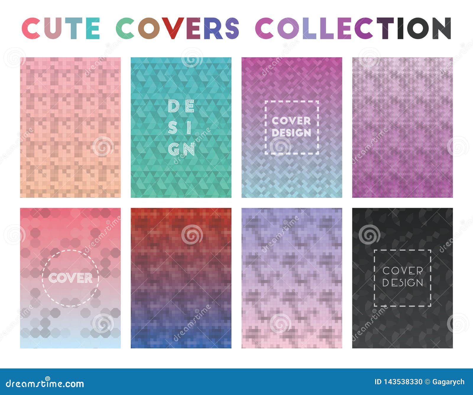 Cute Covers Collection. stock vector. Illustration of book - 143538330