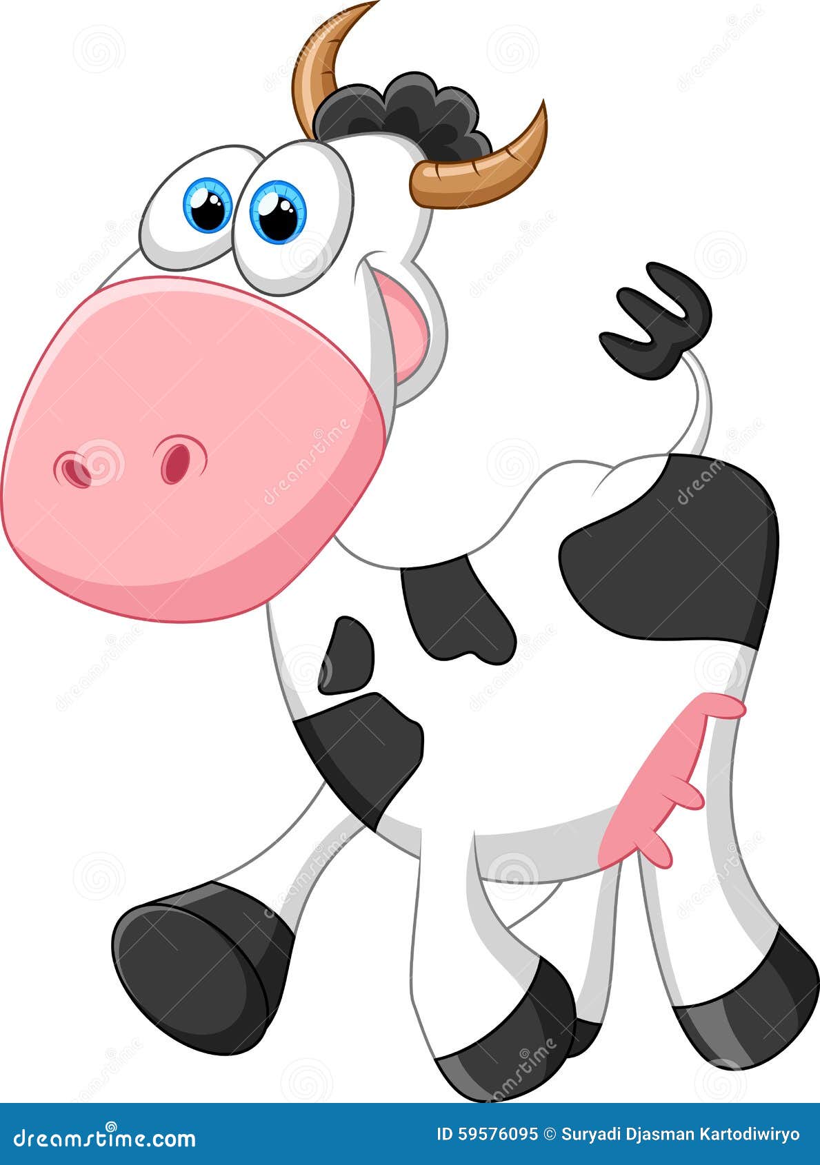 Cute cow cartoon stock vector. Illustration of character - 59576095