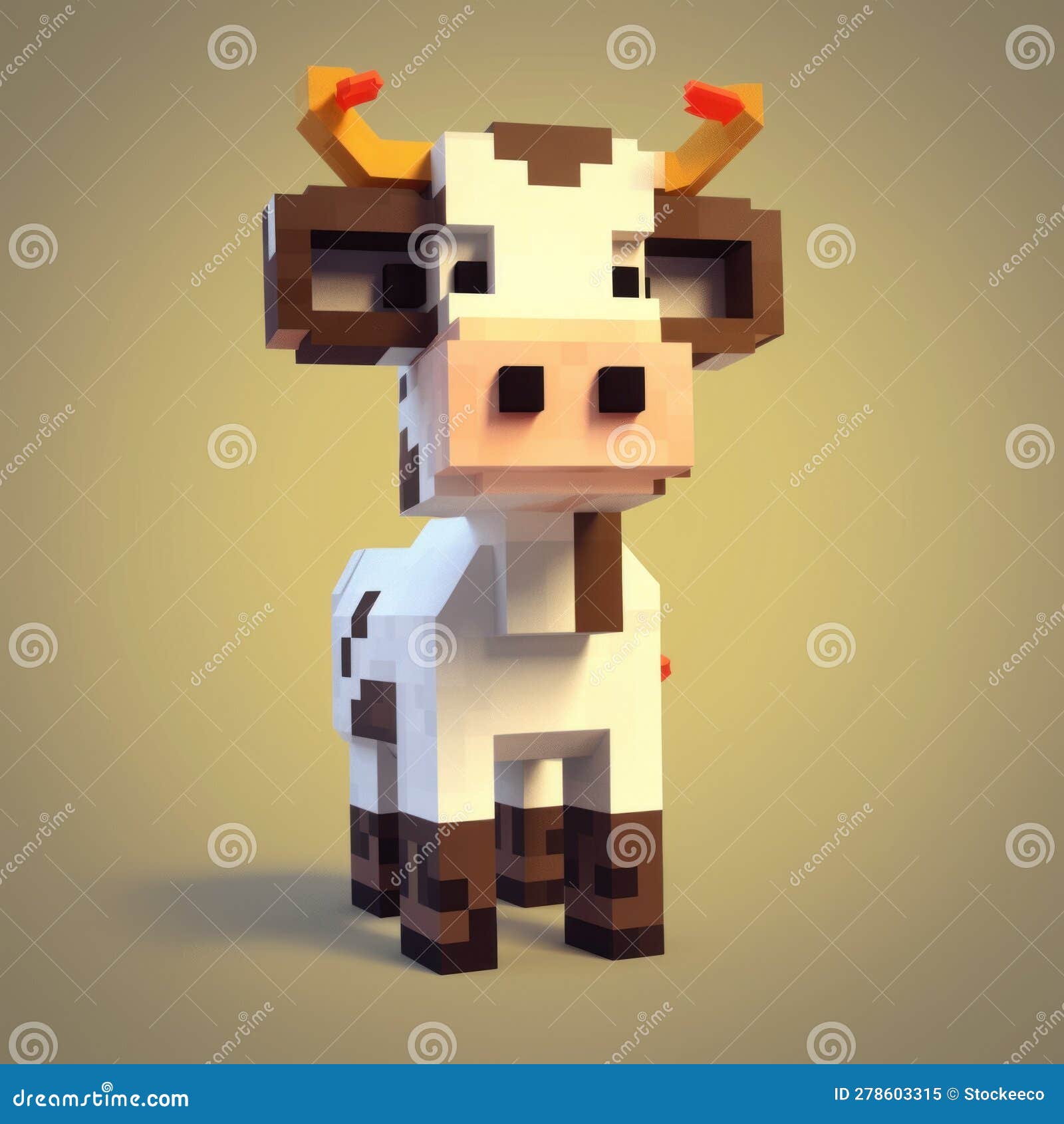 Minecraft Cow Face Pixel Art