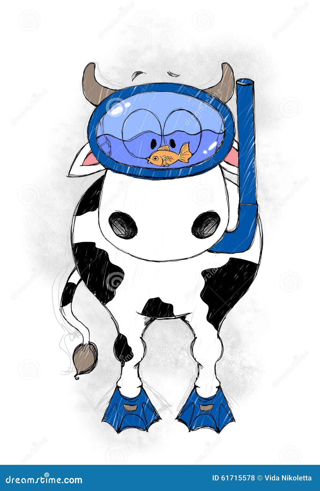 Cute cow stock illustration. Illustration of sport, cartoon - 61715578