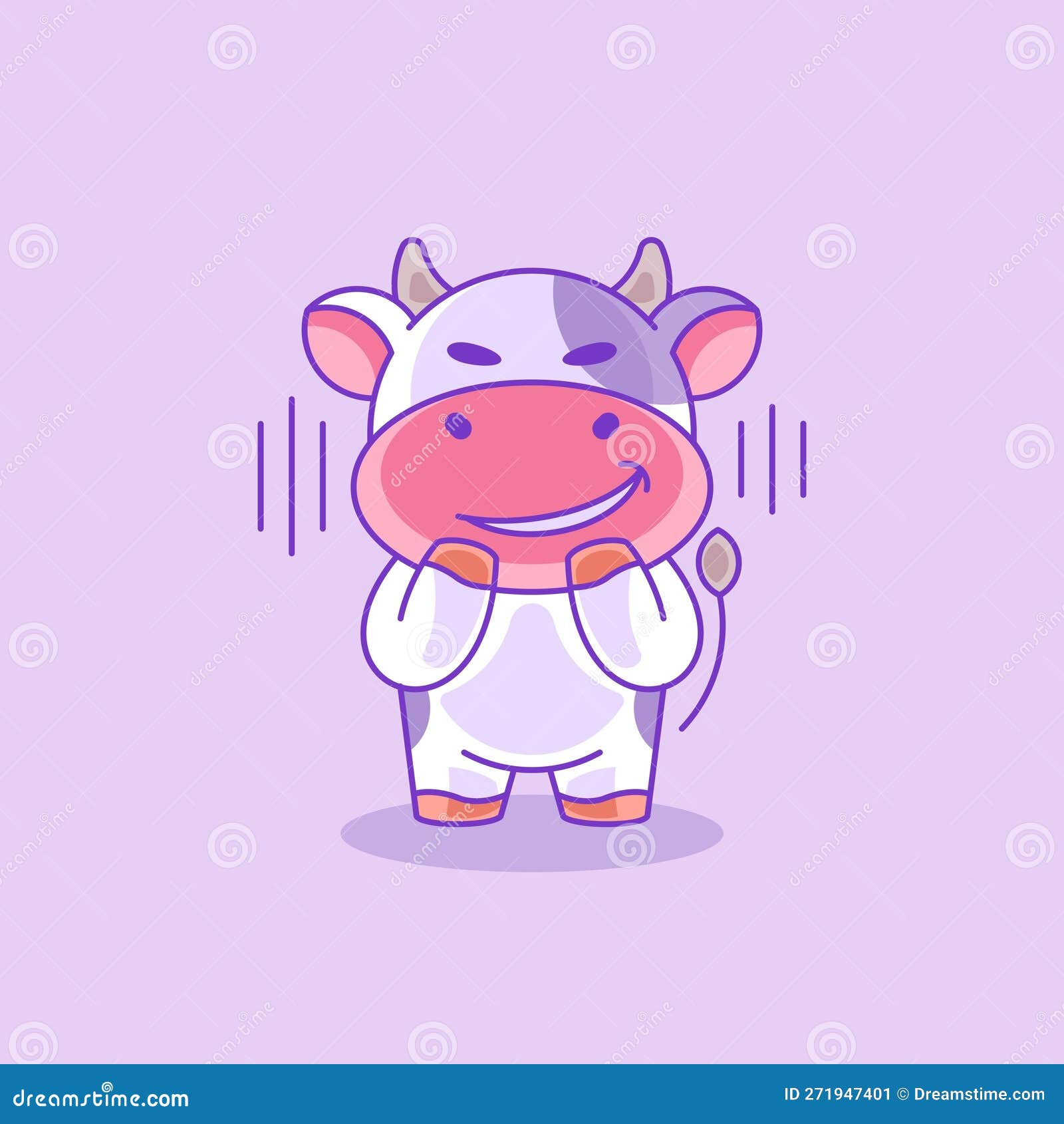 Cute cow has a bad plan stock vector. Illustration of brand - 271947401