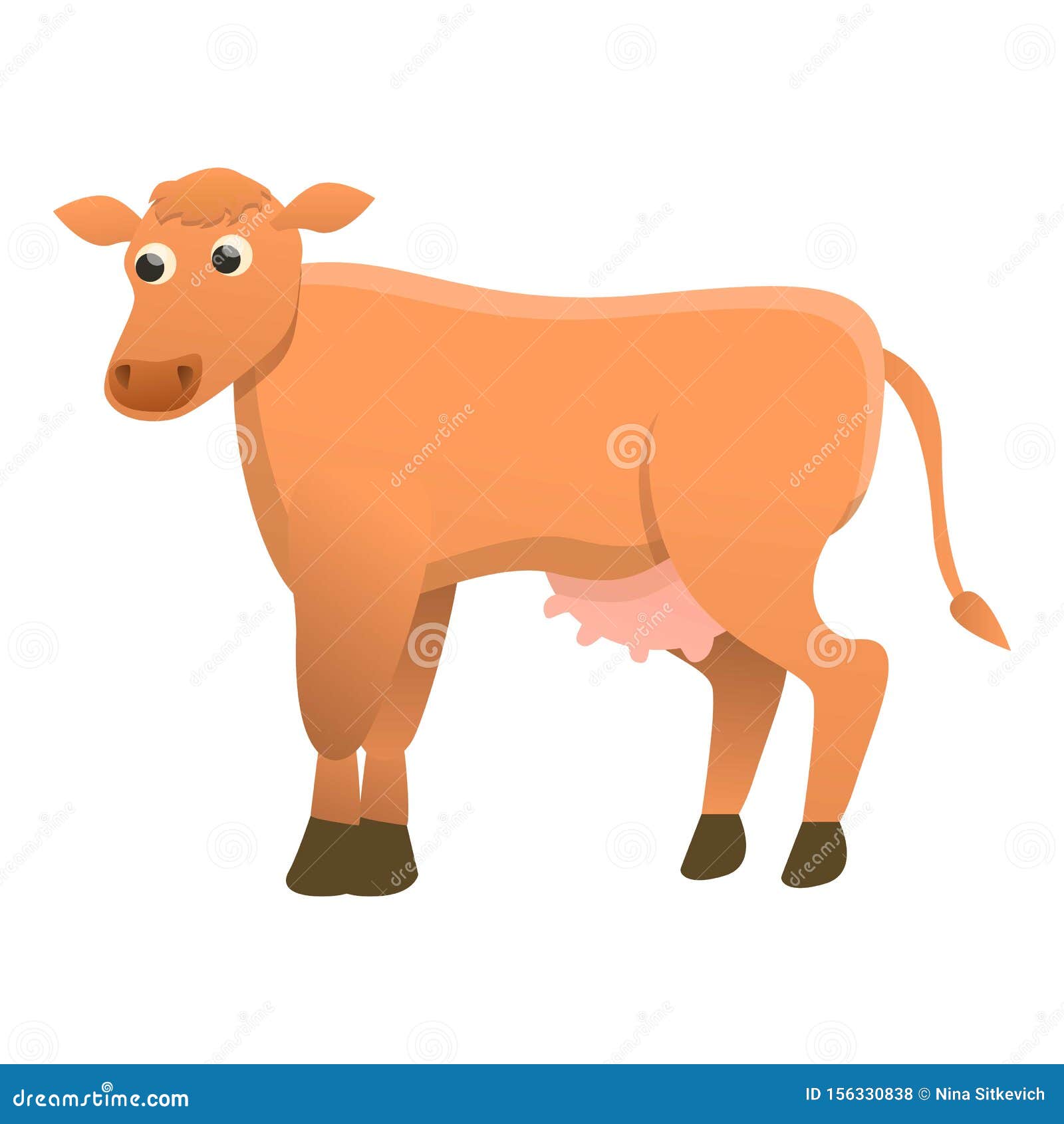 Cute Cow Icon, Cartoon Style Stock Vector - Illustration of head ...