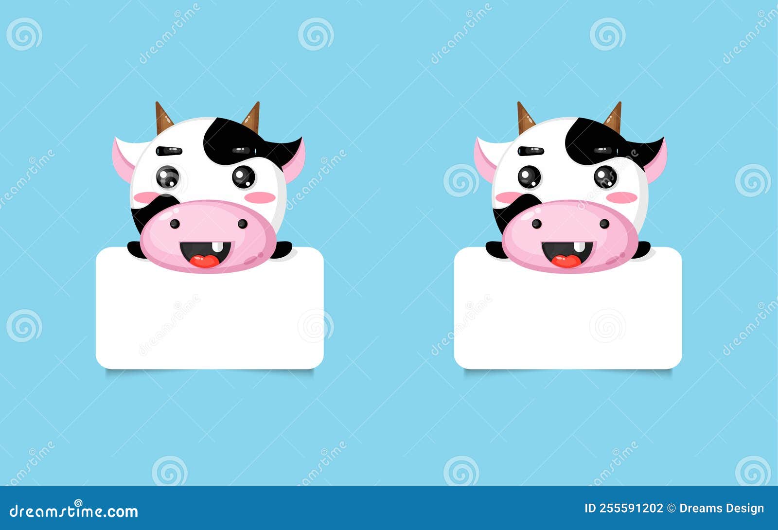 Cute cow photo frames stock vector. Illustration of style - 255591202