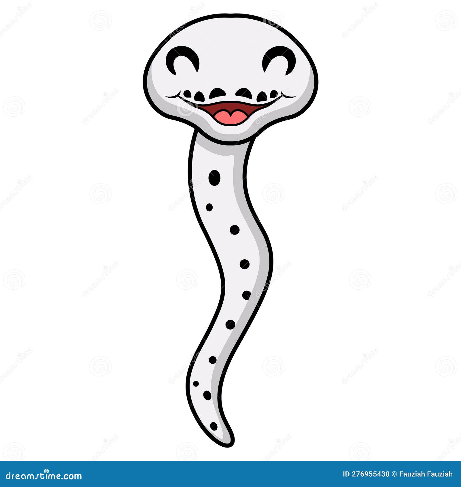 Cute Cow Reticulated Python Cartoon Stock Vector - Illustration of ...