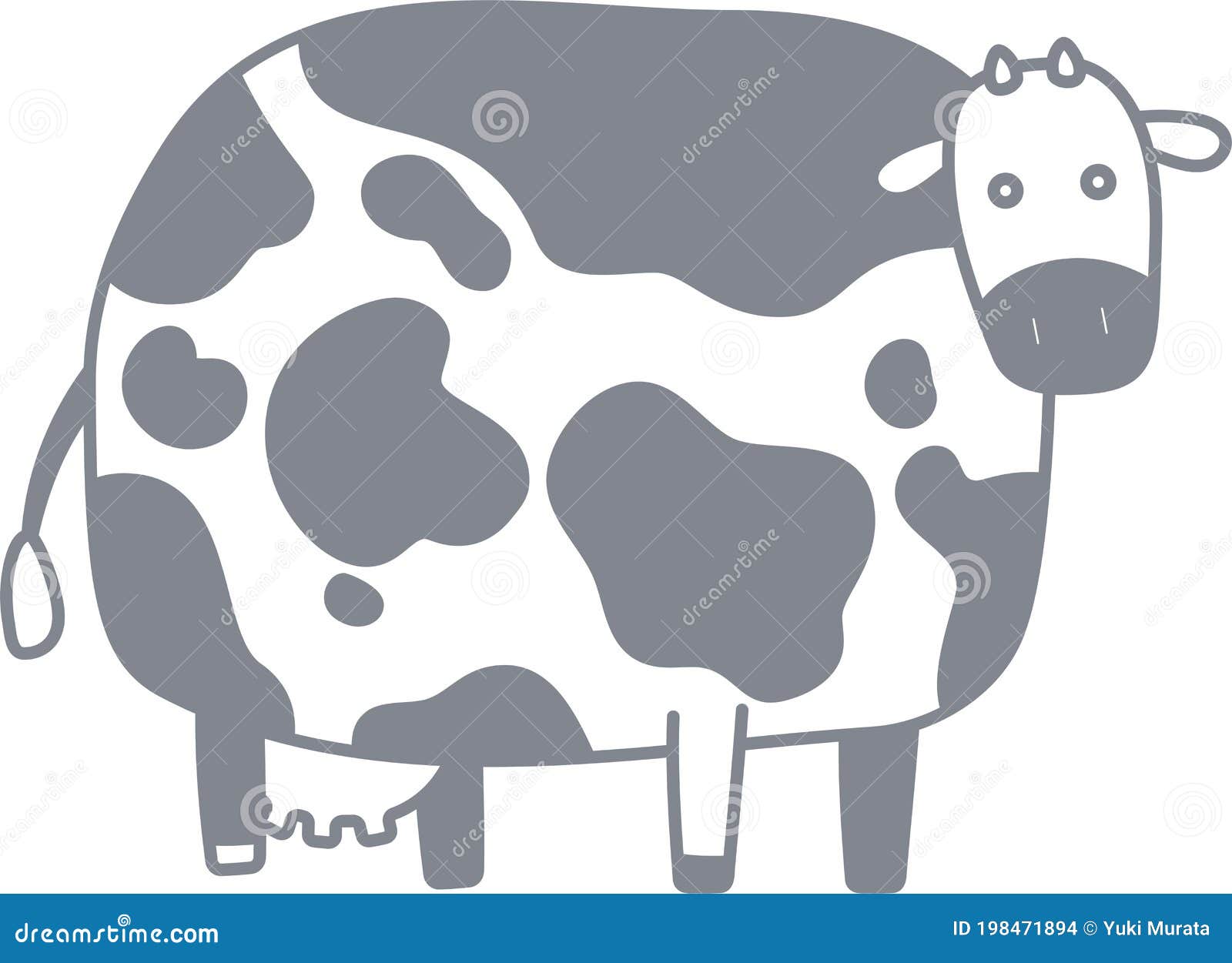 Cute Cow Silhouette Illustration Stock Vector - Illustration of cartoon ...