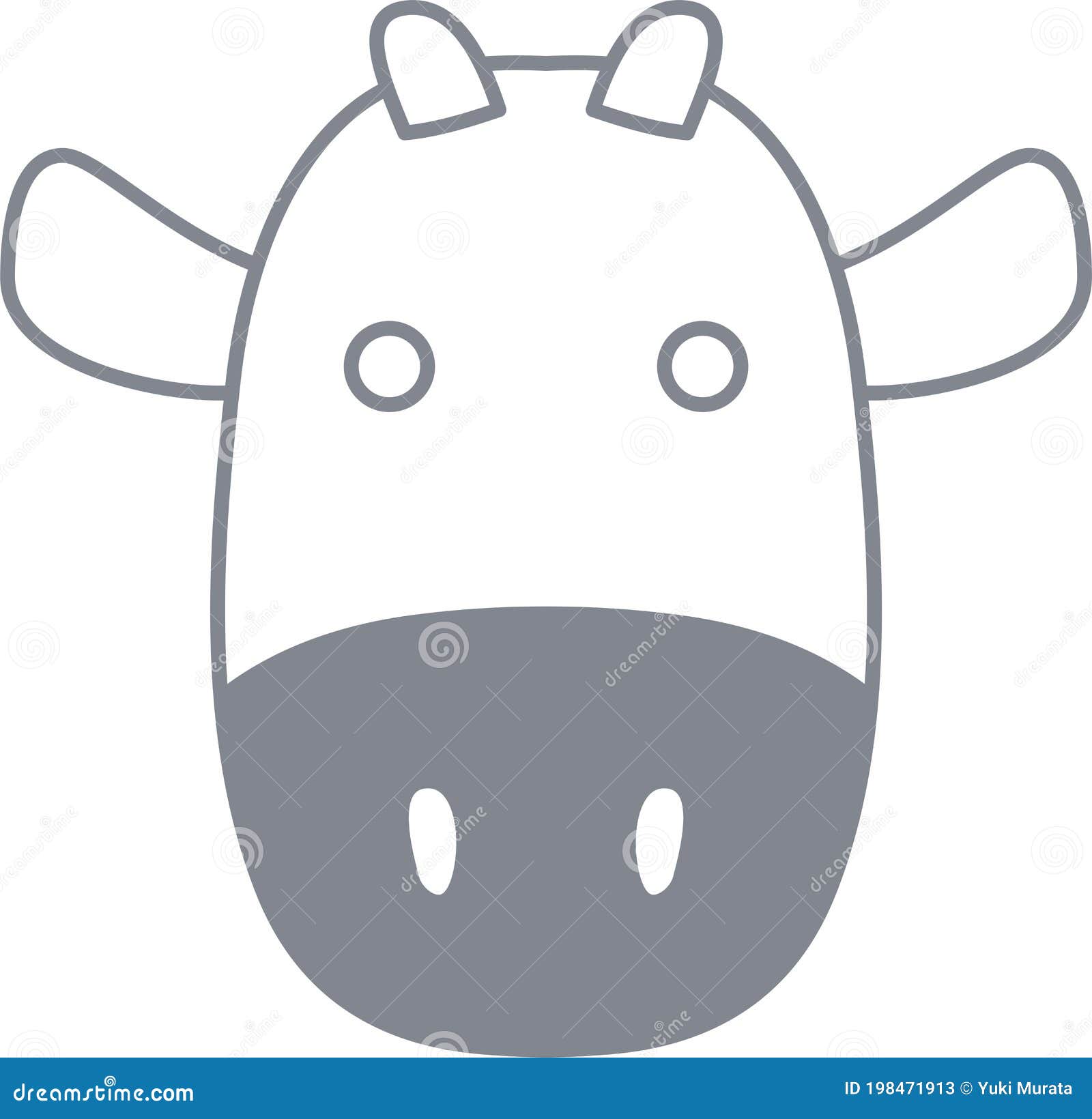Cute Cow Silhouette Illustration Stock Vector - Illustration of ...