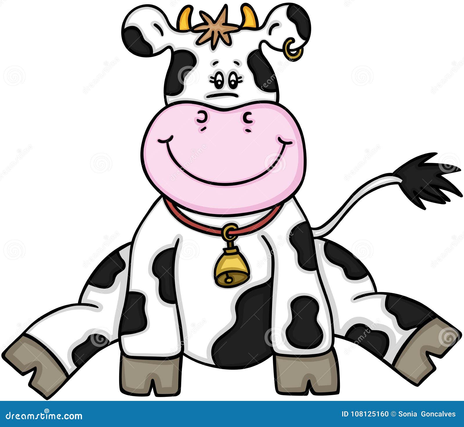 Cute cow sitting stock vector. Illustration of cattle - 108125160