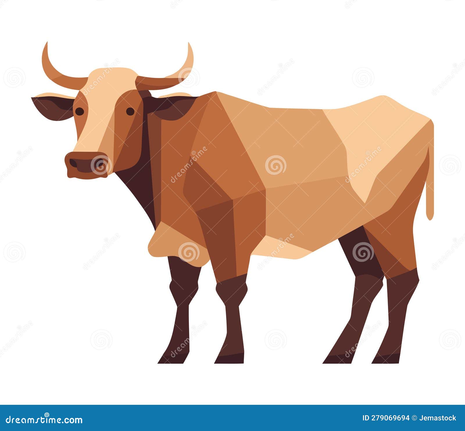 Cute Cow Standing in Pasture Stock Vector - Illustration of animals ...