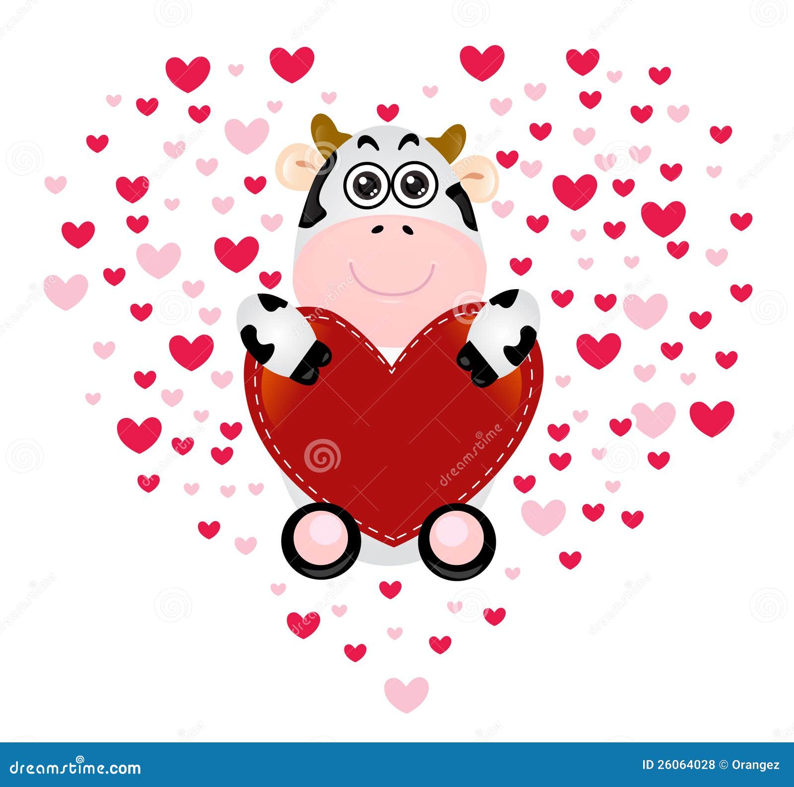 Cute cow valentine love stock vector. Illustration of green - 26064028